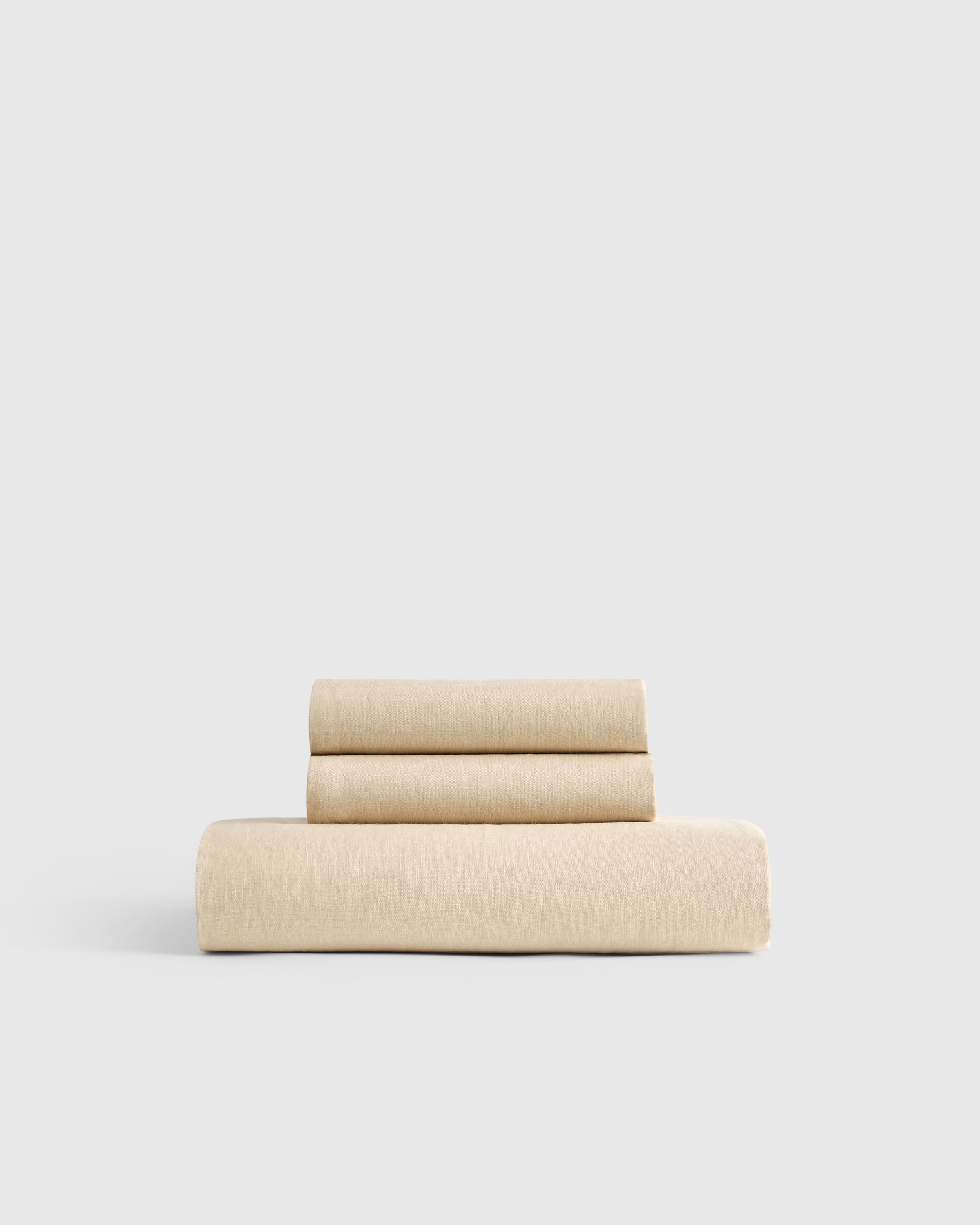 European Linen Fitted Sheet Set in Oat