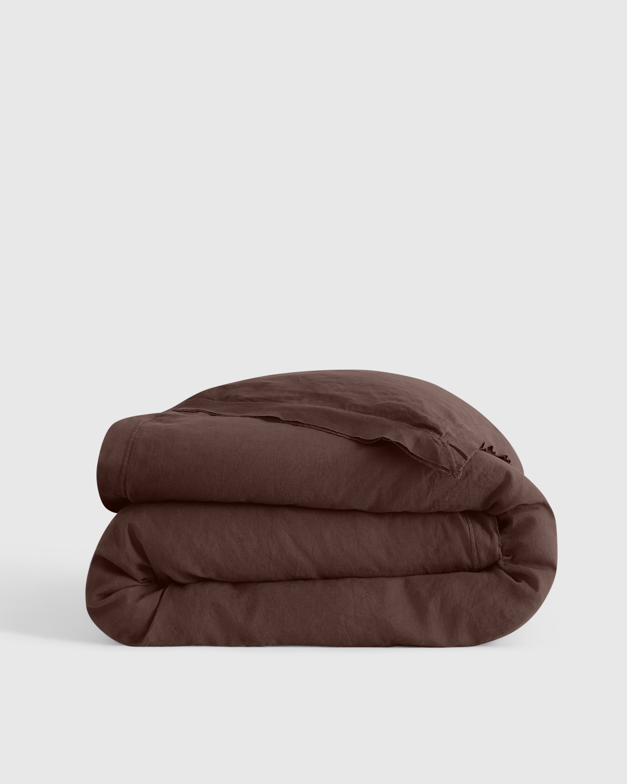 European Linen Double Flange Duvet Cover in Espresso