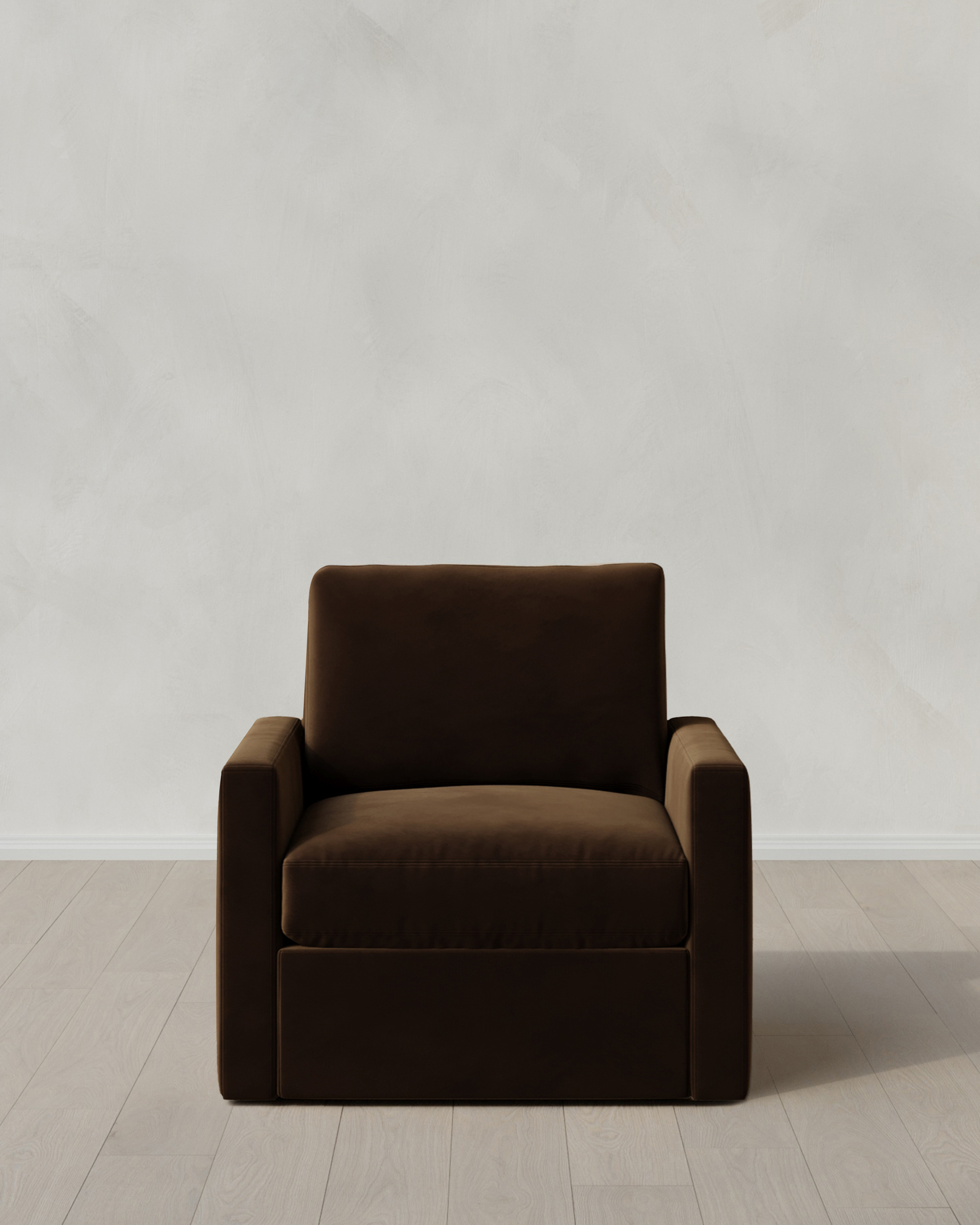 Brennan Performance Velvet Swivel Chair in Java