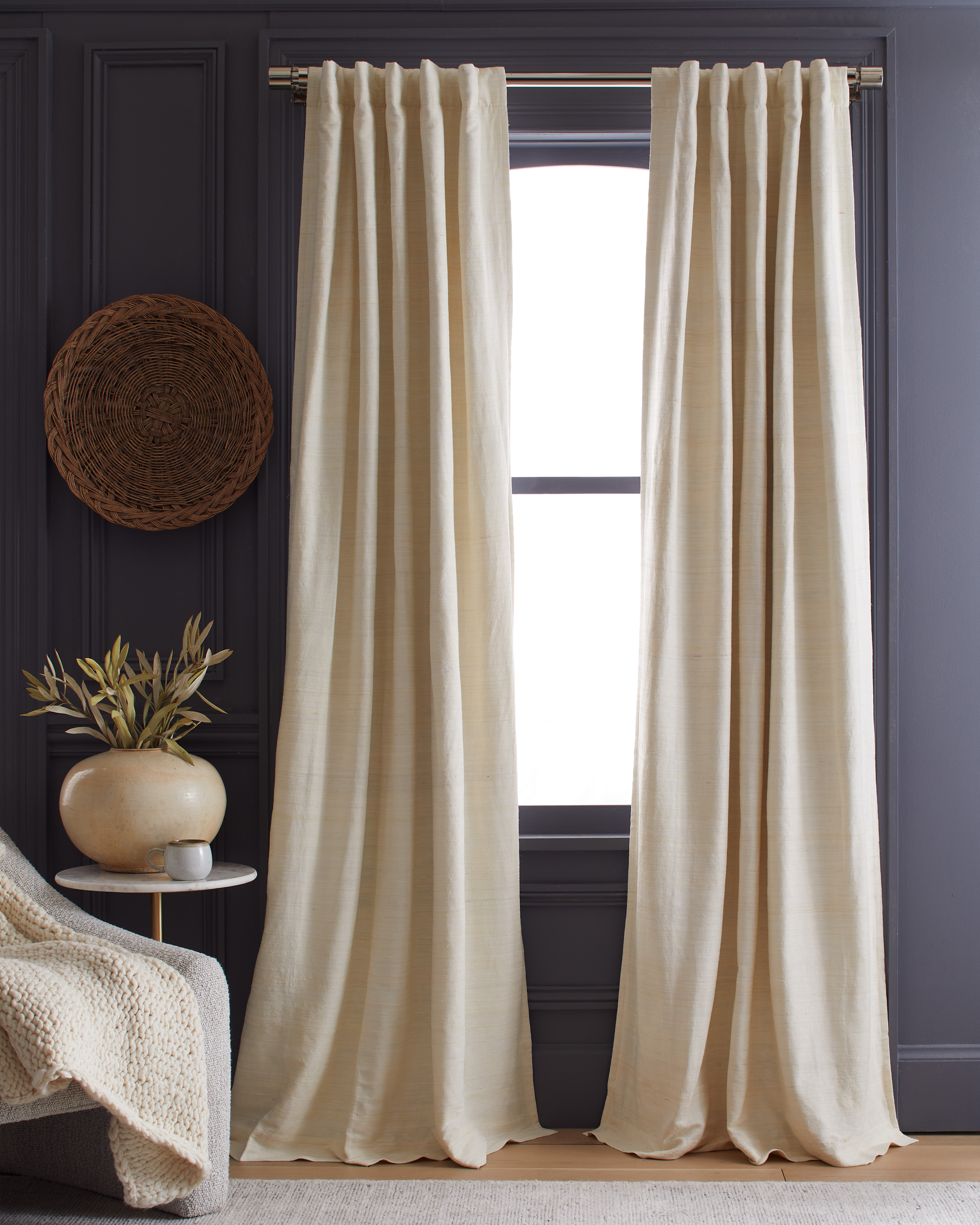 Raw Silk Room Darkening Curtain