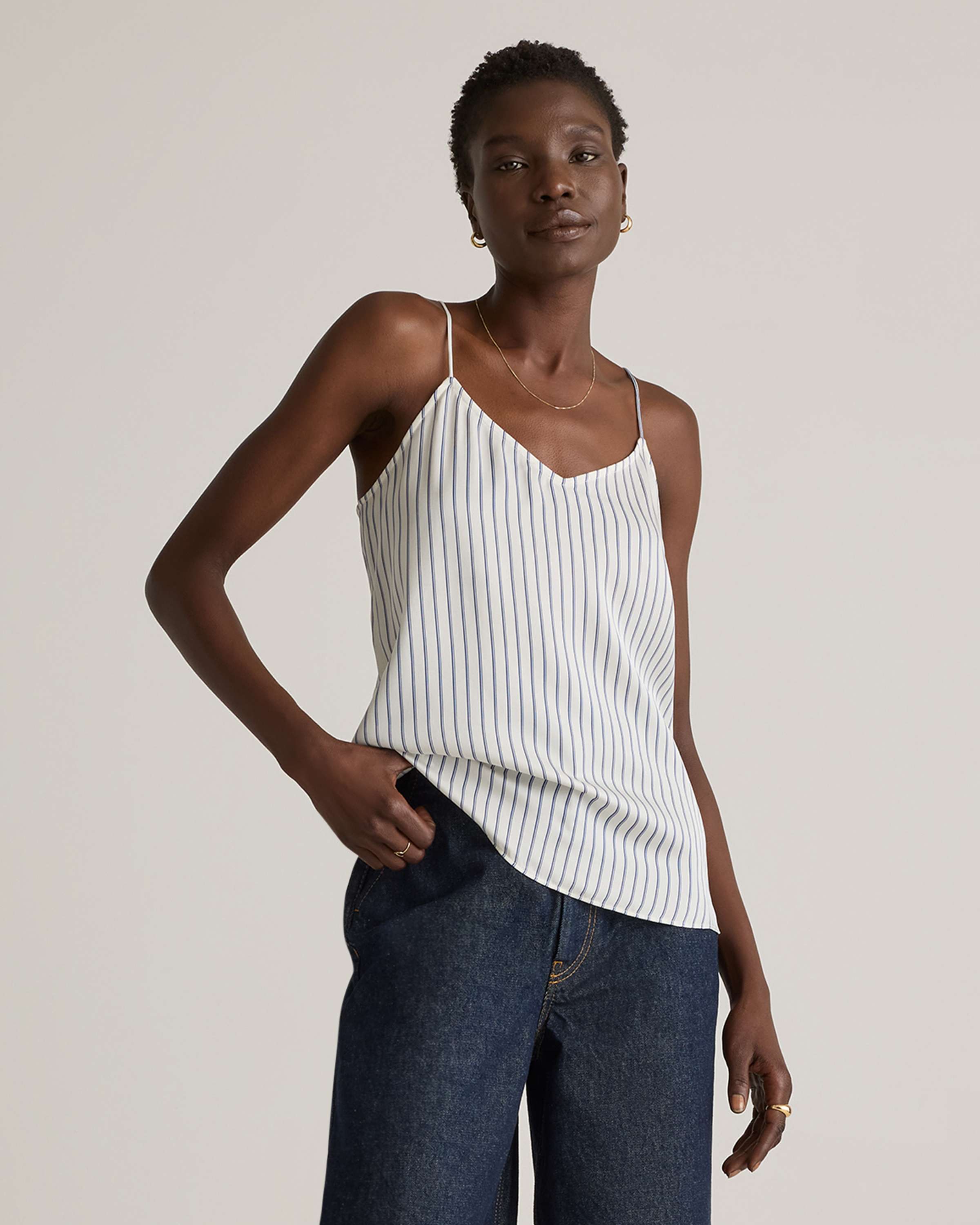 Washable Stretch Silk V-Neck Cami