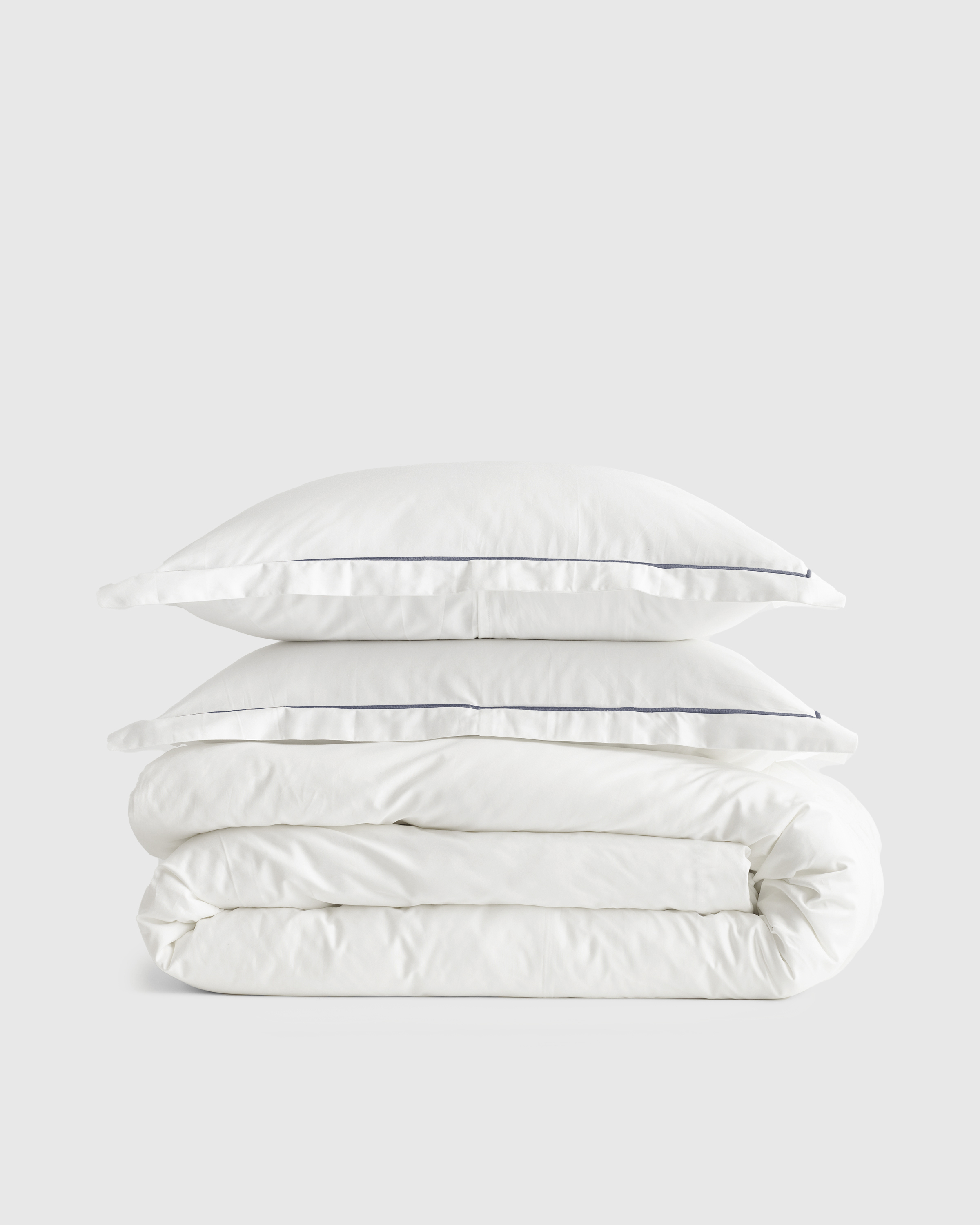 Classic Organic Percale Embroidered Duvet Cover Set