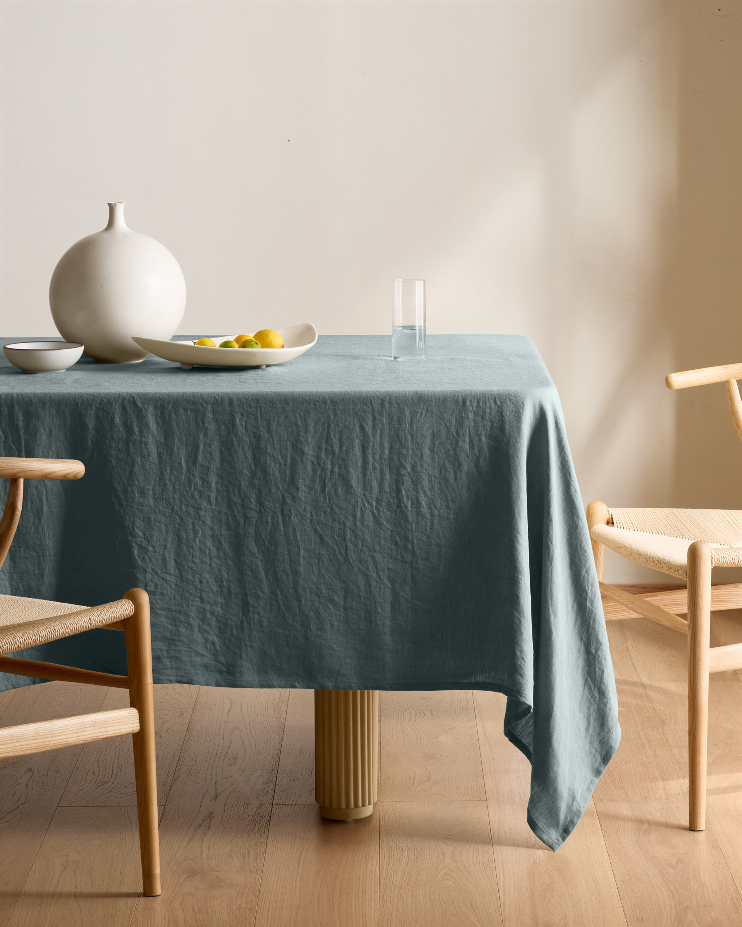 European Linen Tablecloth in Ocean