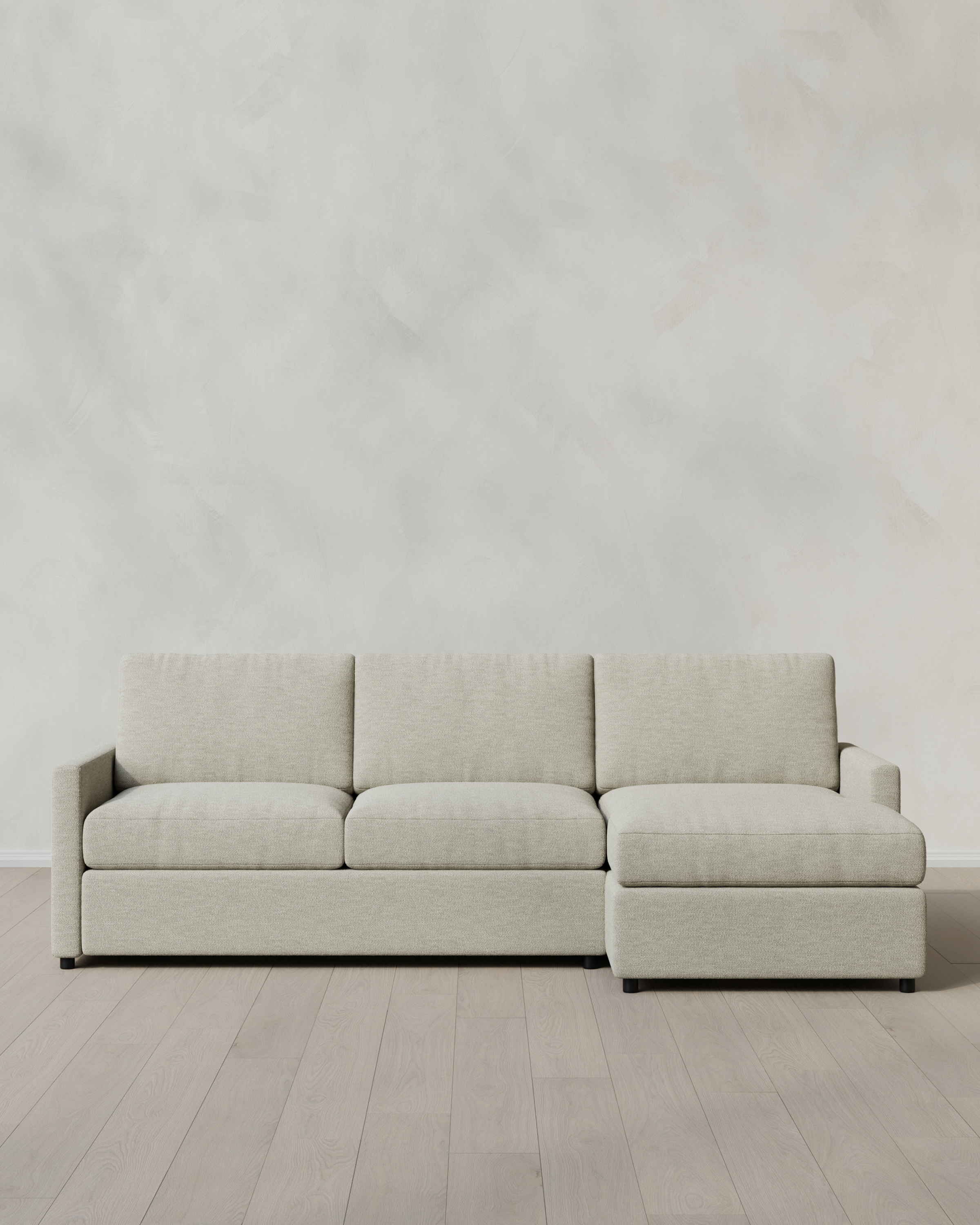 Brennan Performance Basketweave Chaise Sectional in Flax