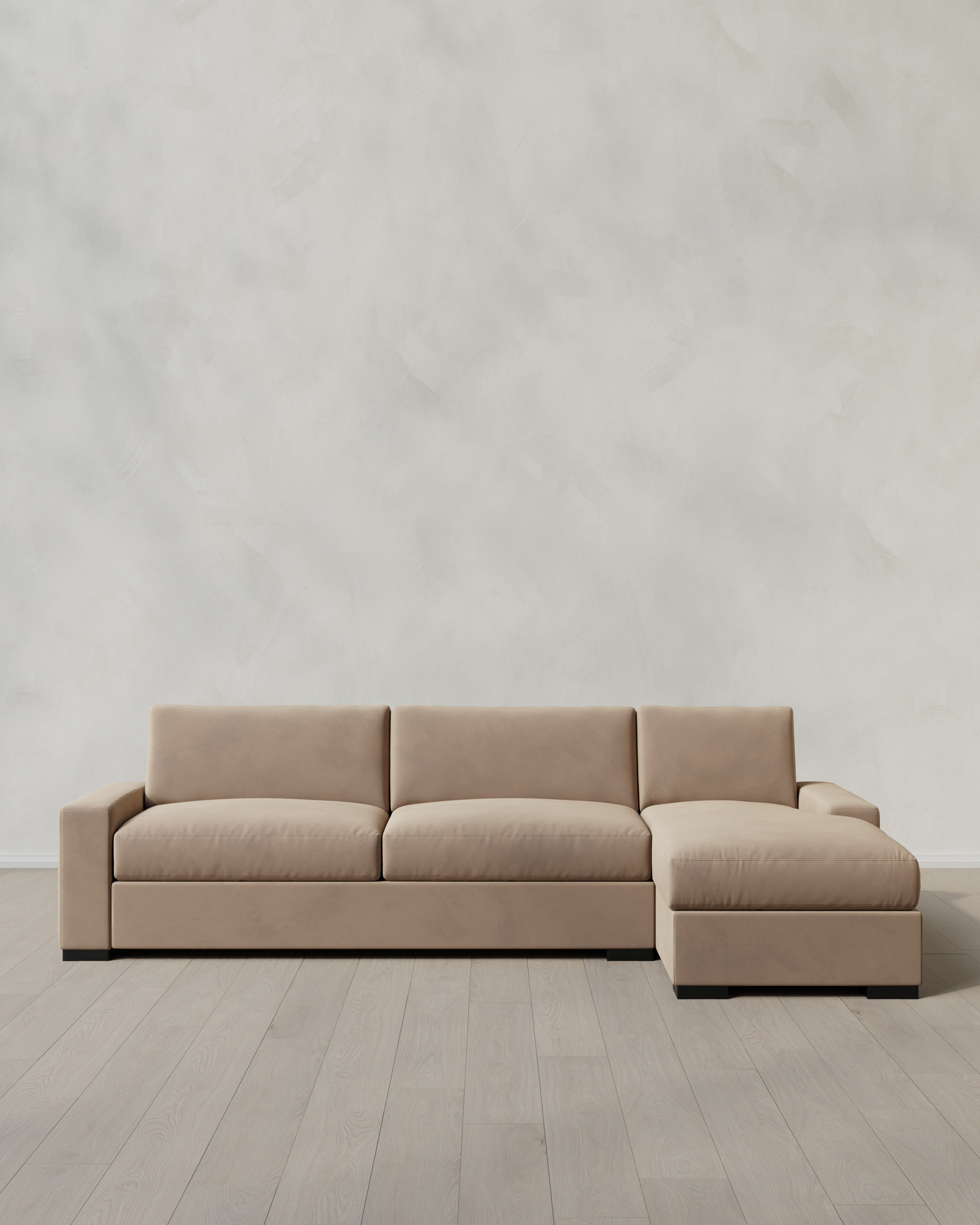 Stillman Performance Velvet Chaise Sectional in Taupe