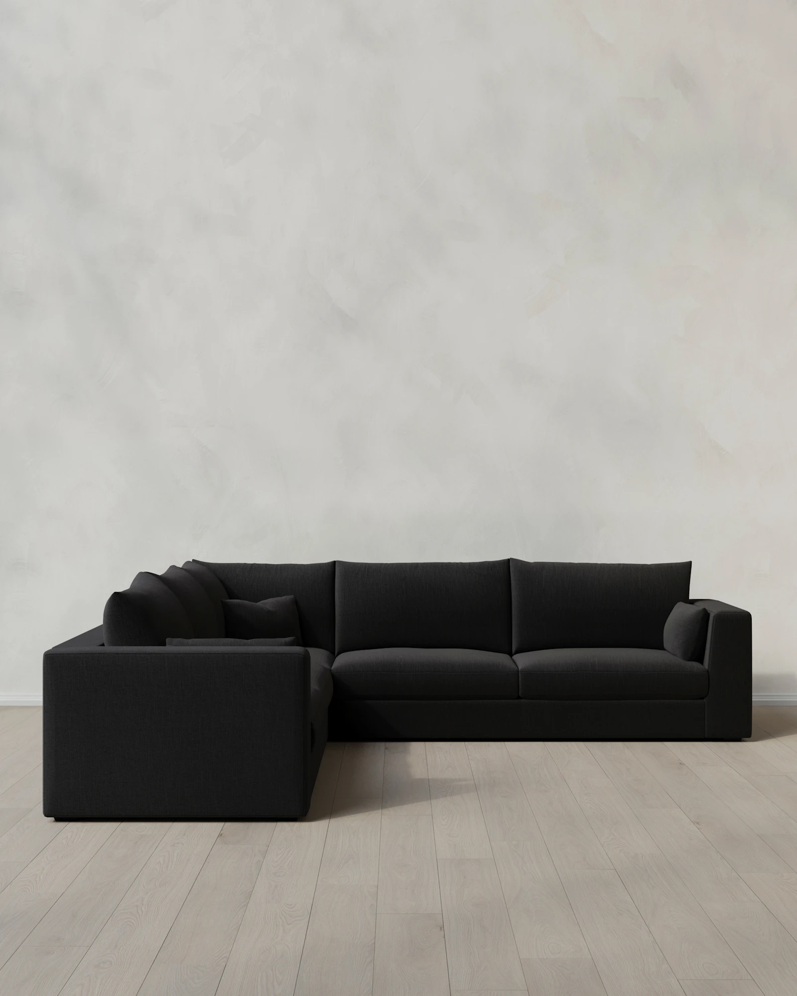Oasis Performance Linen Blend L Sectional in Sand