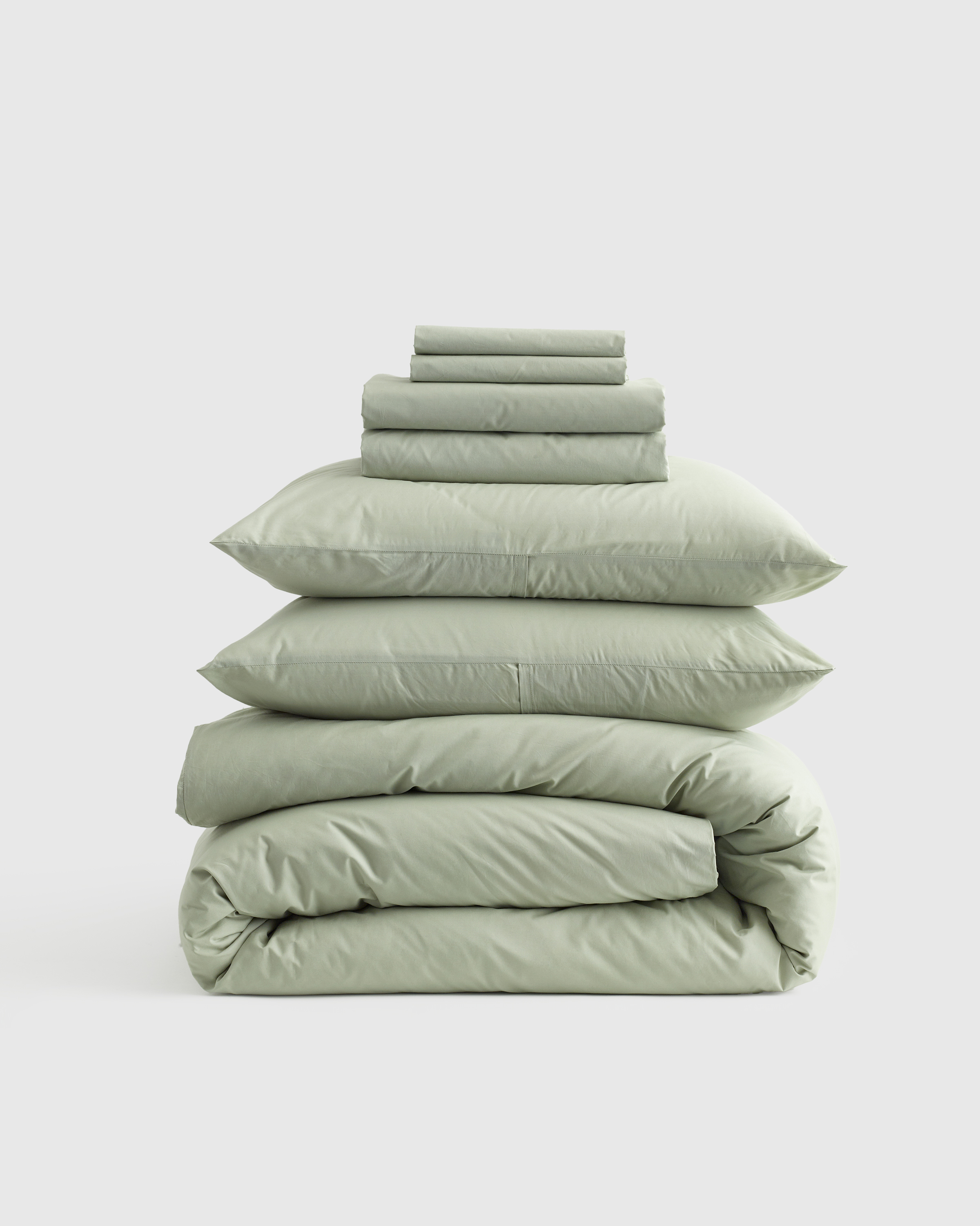 Classic Organic Percale Deluxe Bedding Bundle in Sage