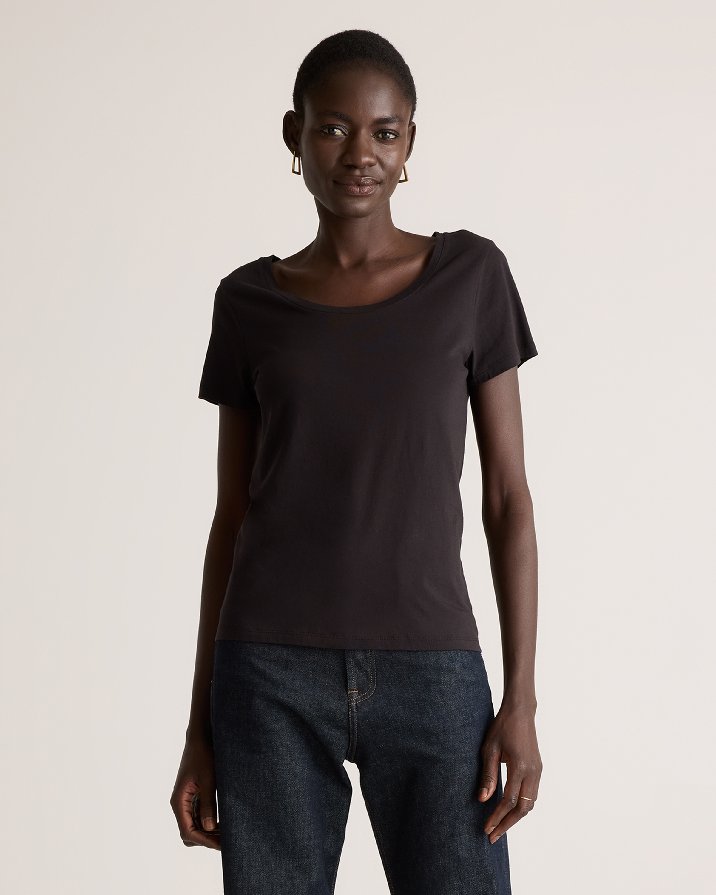 Cotton Modal Scoop Neck Tee