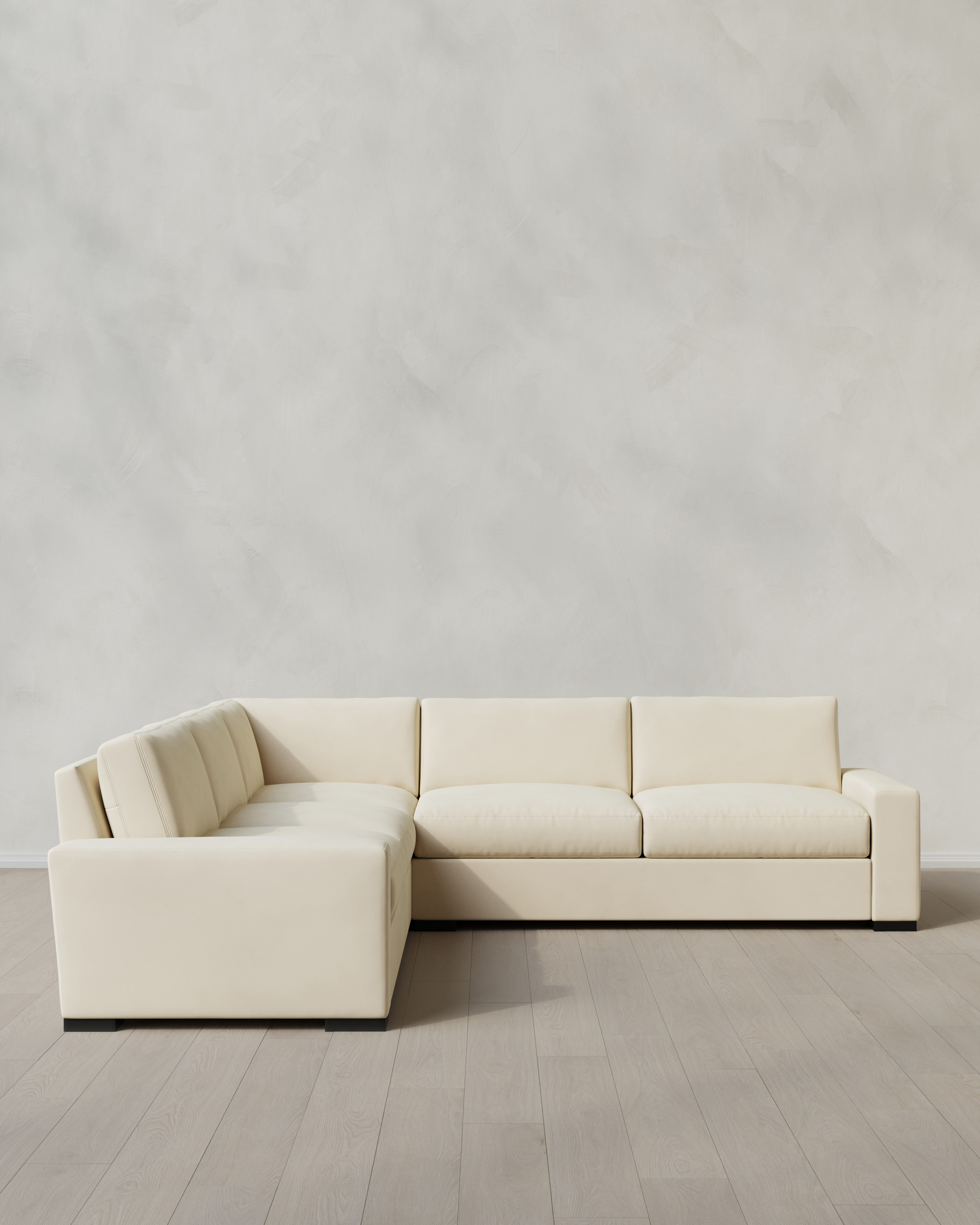 Stillman Performance Velvet L Sectional in Ivory