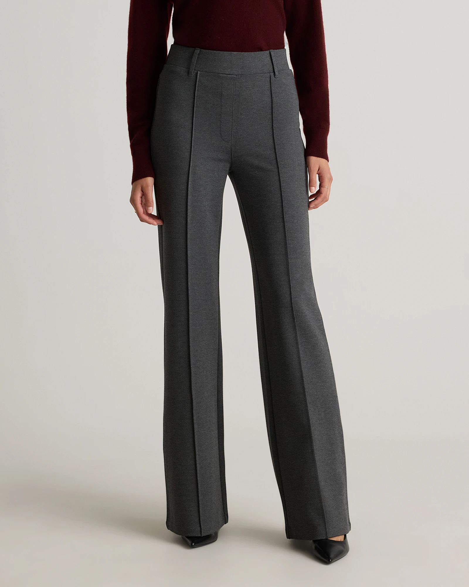 Women's Petite Ultra-Stretch Ponte Flare Leg Pants - 28" in Navy ...