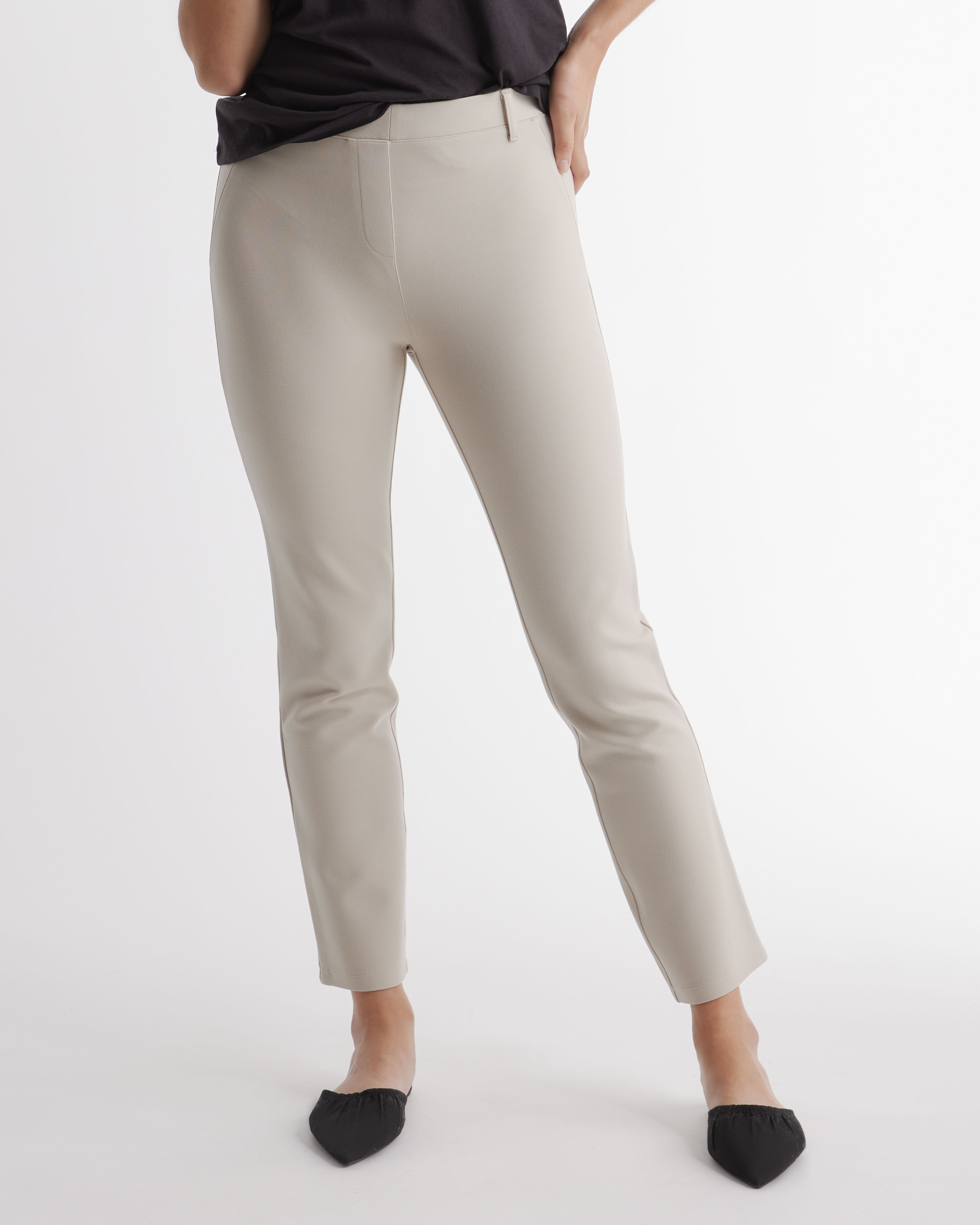 Ultra-Stretch Ponte Straight Leg Pants - Petite 28" inseam