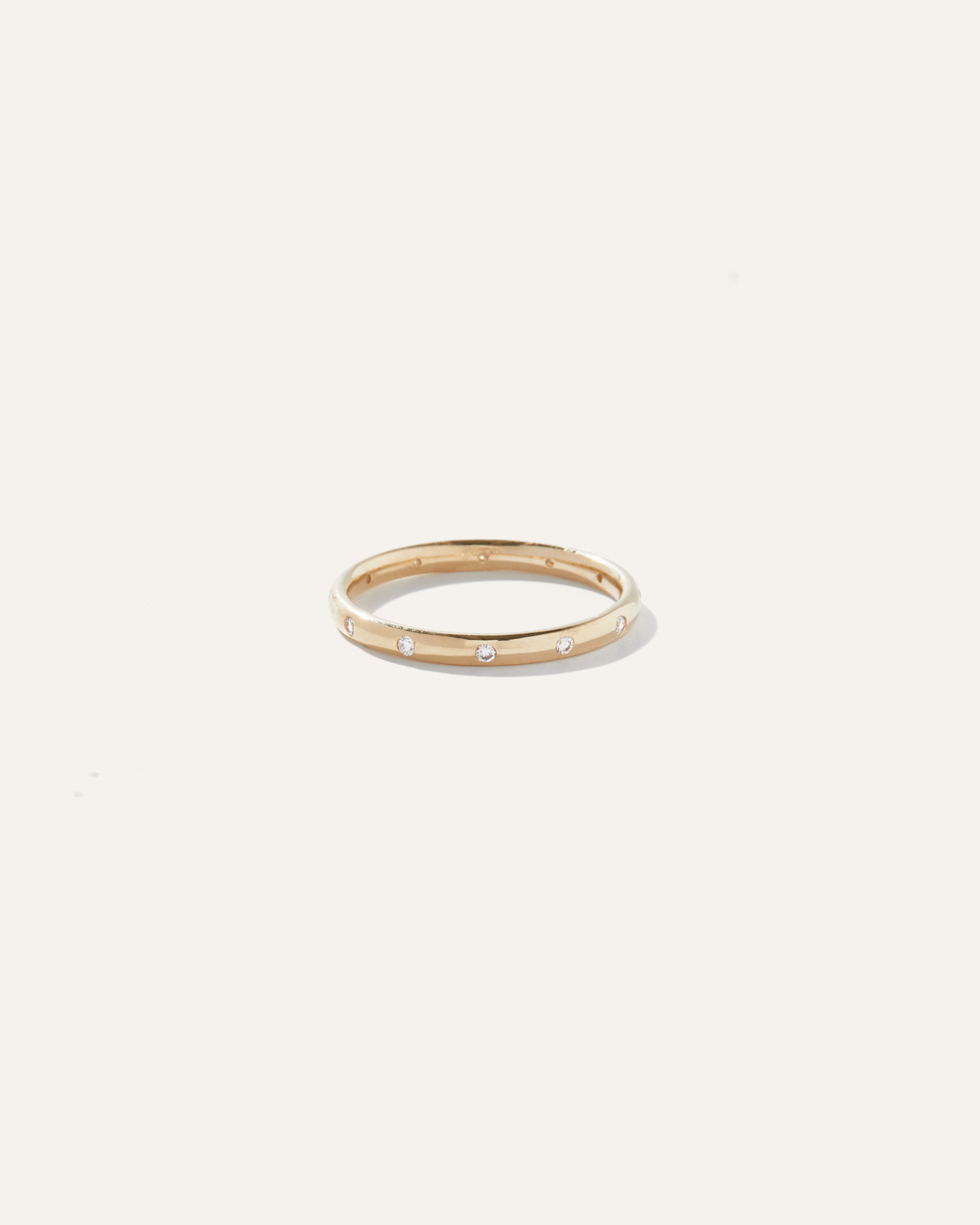 14K Gold Diamond Dot Ring