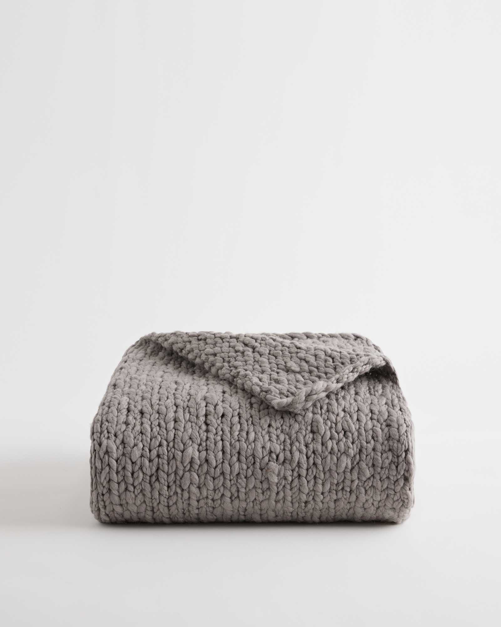 Chunky Hand Knit Wool Throw