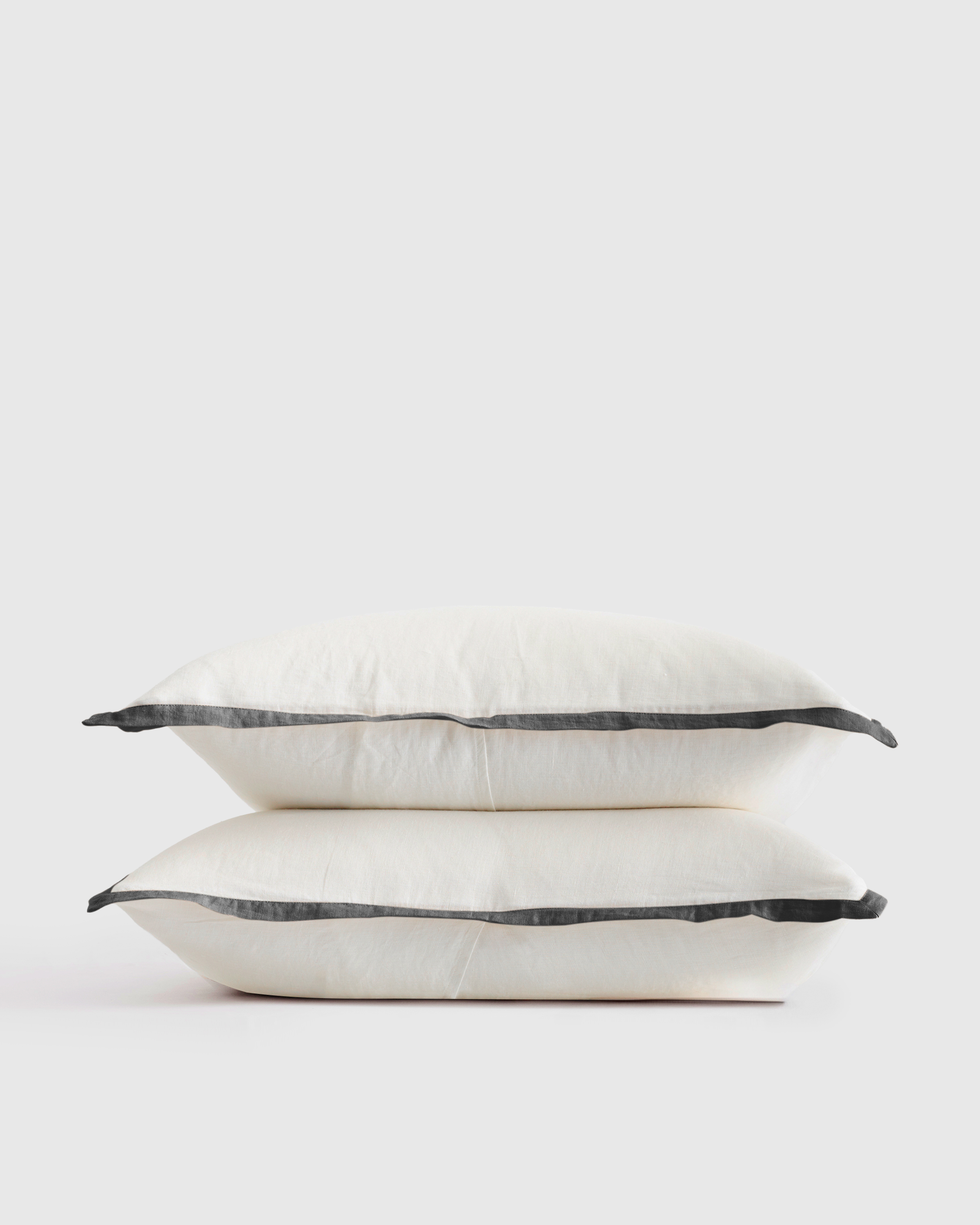 European Linen Contrast Flange Sham Set