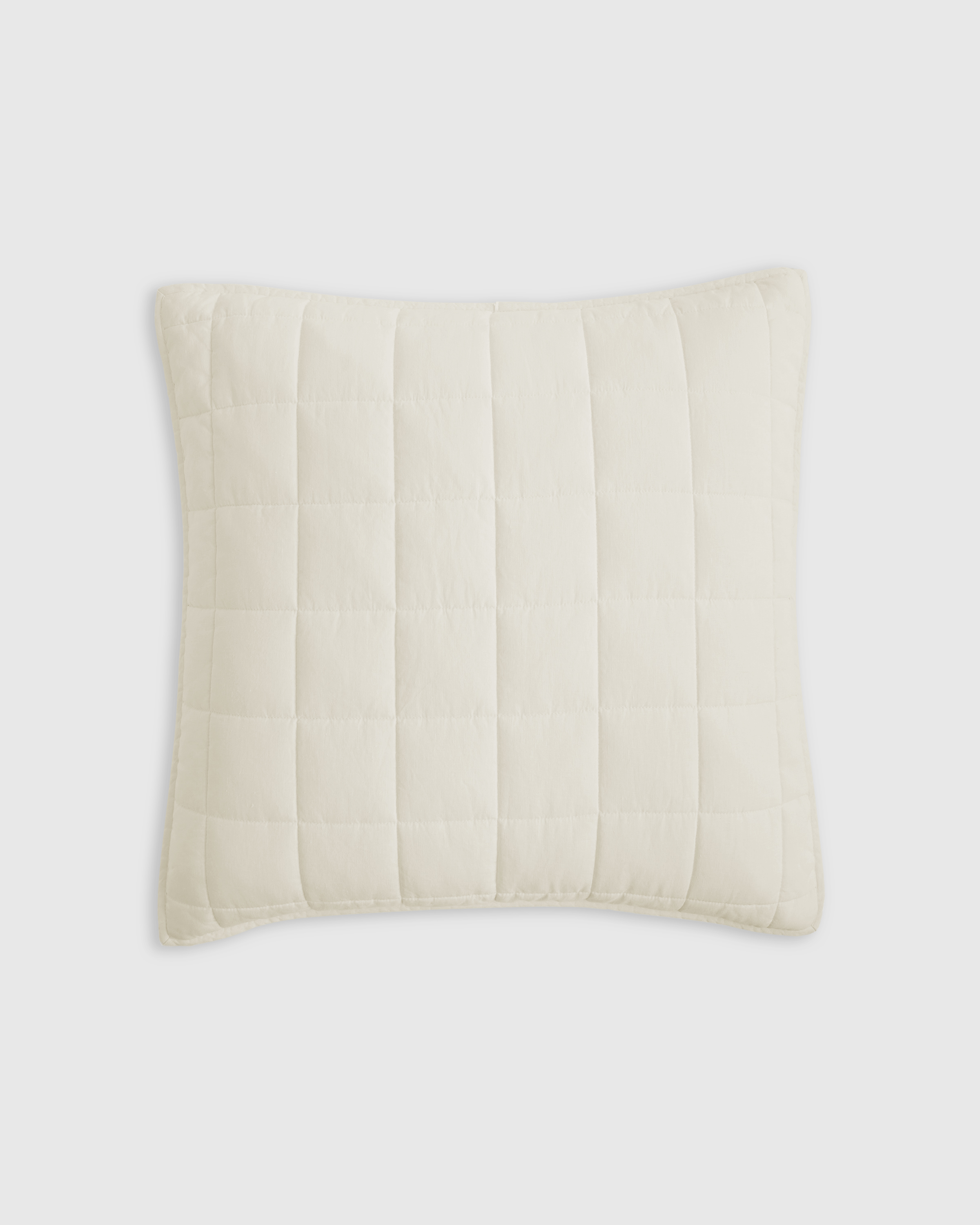Belgian Linen Quilted Euro Sham in Ivory