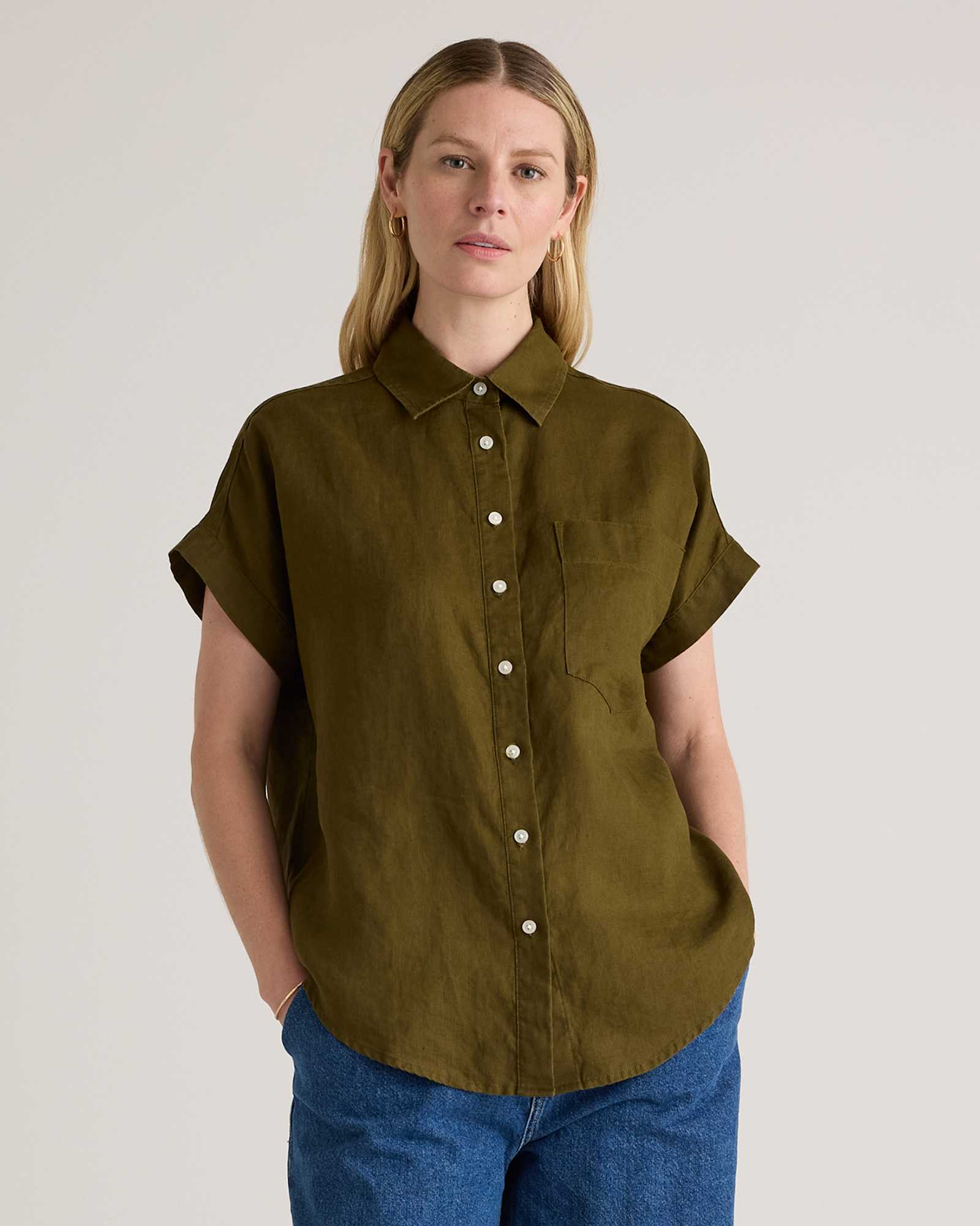 100 European Linen Camp Shirt