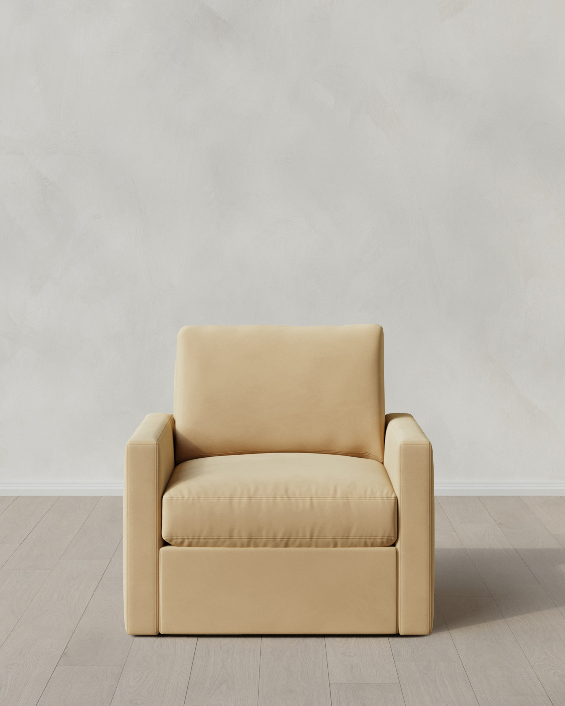 Brennan Performance Velvet Swivel Chair in Linen