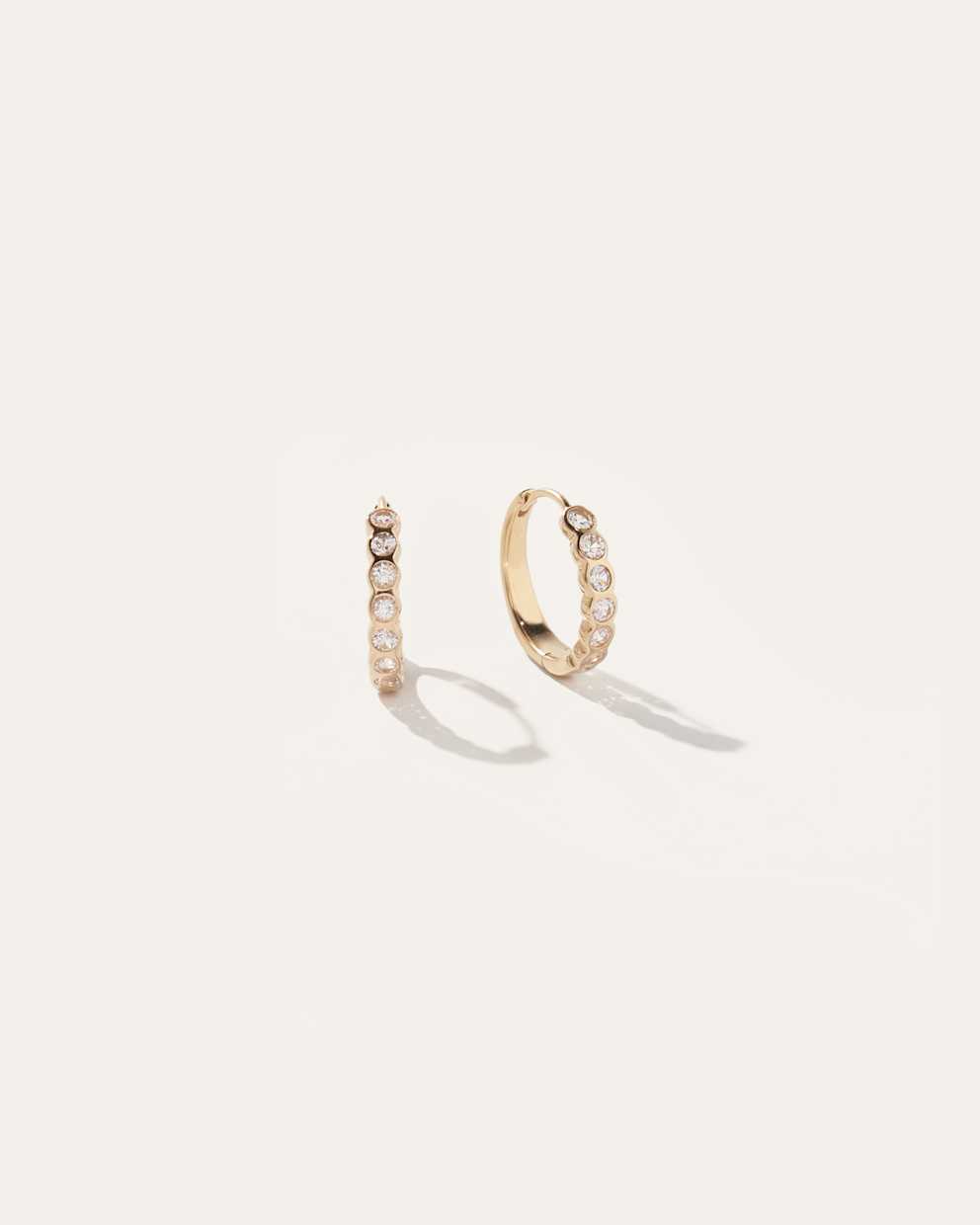 White Sapphire Huggie Hoops