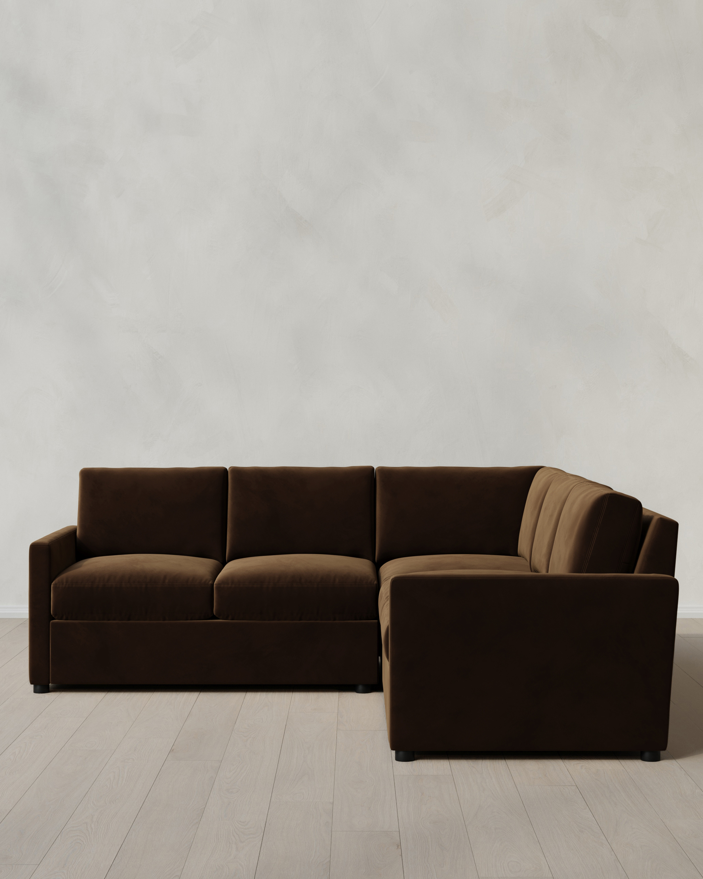 Brennan Performance Velvet L Sectional in Java