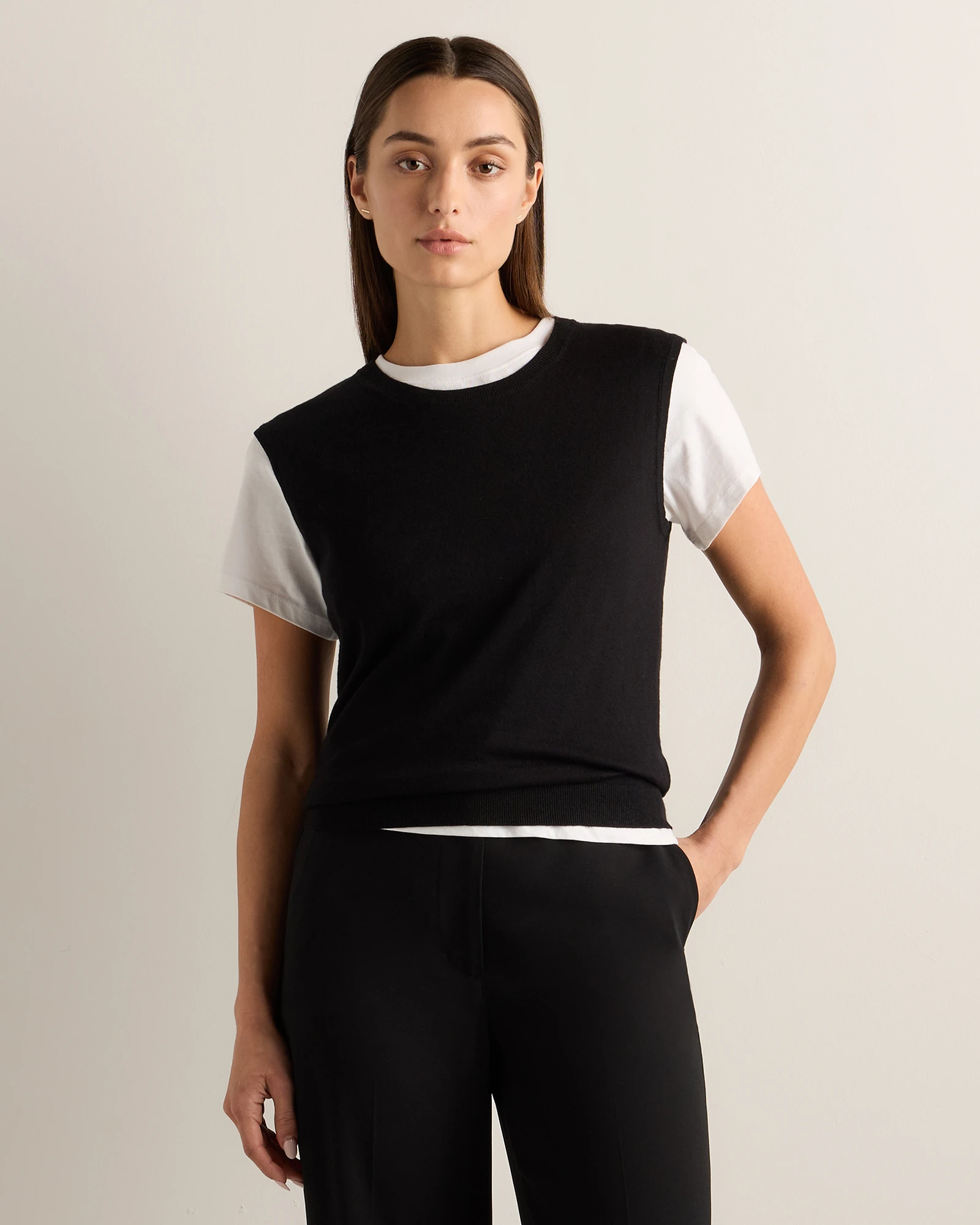 Women's Lightweight Cotton Cashmere Sweater Shell in Heather Oatmeal ...