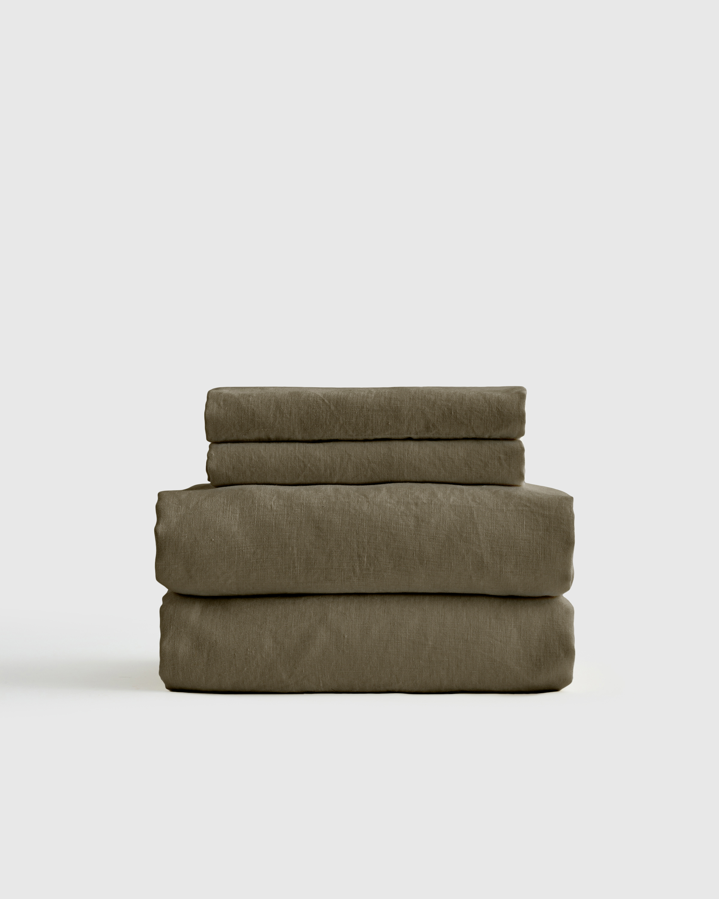 Organic Brushed Cotton Sheet Set in Dusty Olive