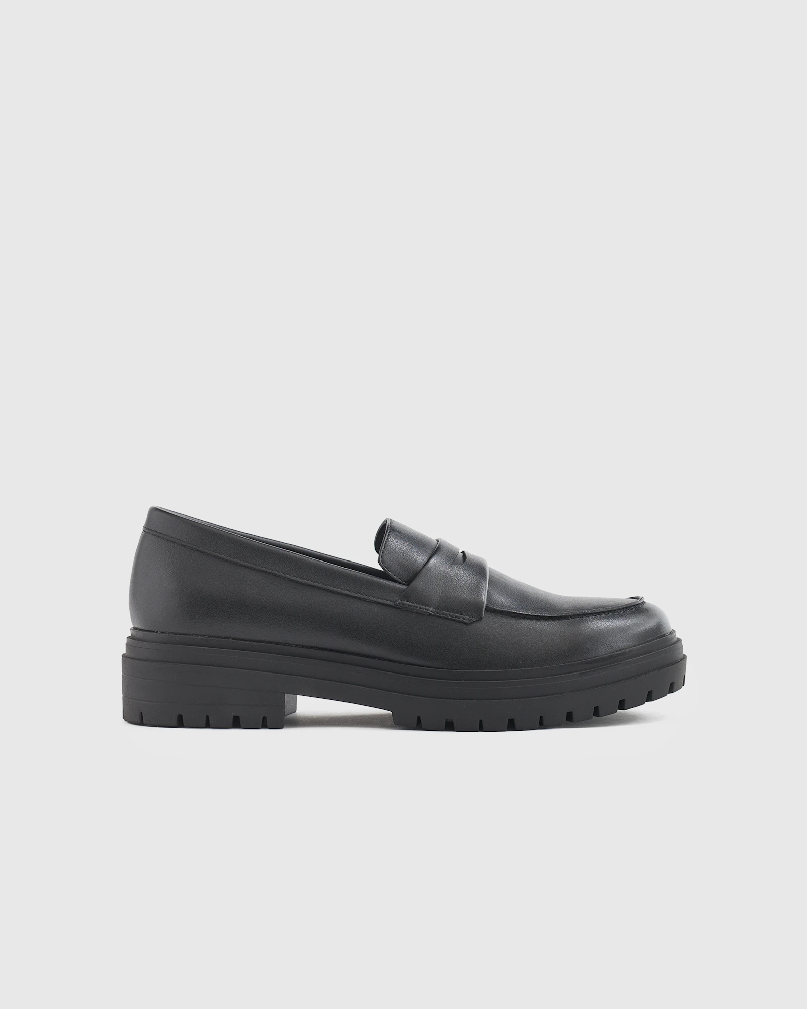 Italian Leather Lug Sole Loafer in Black | Quince Canada
