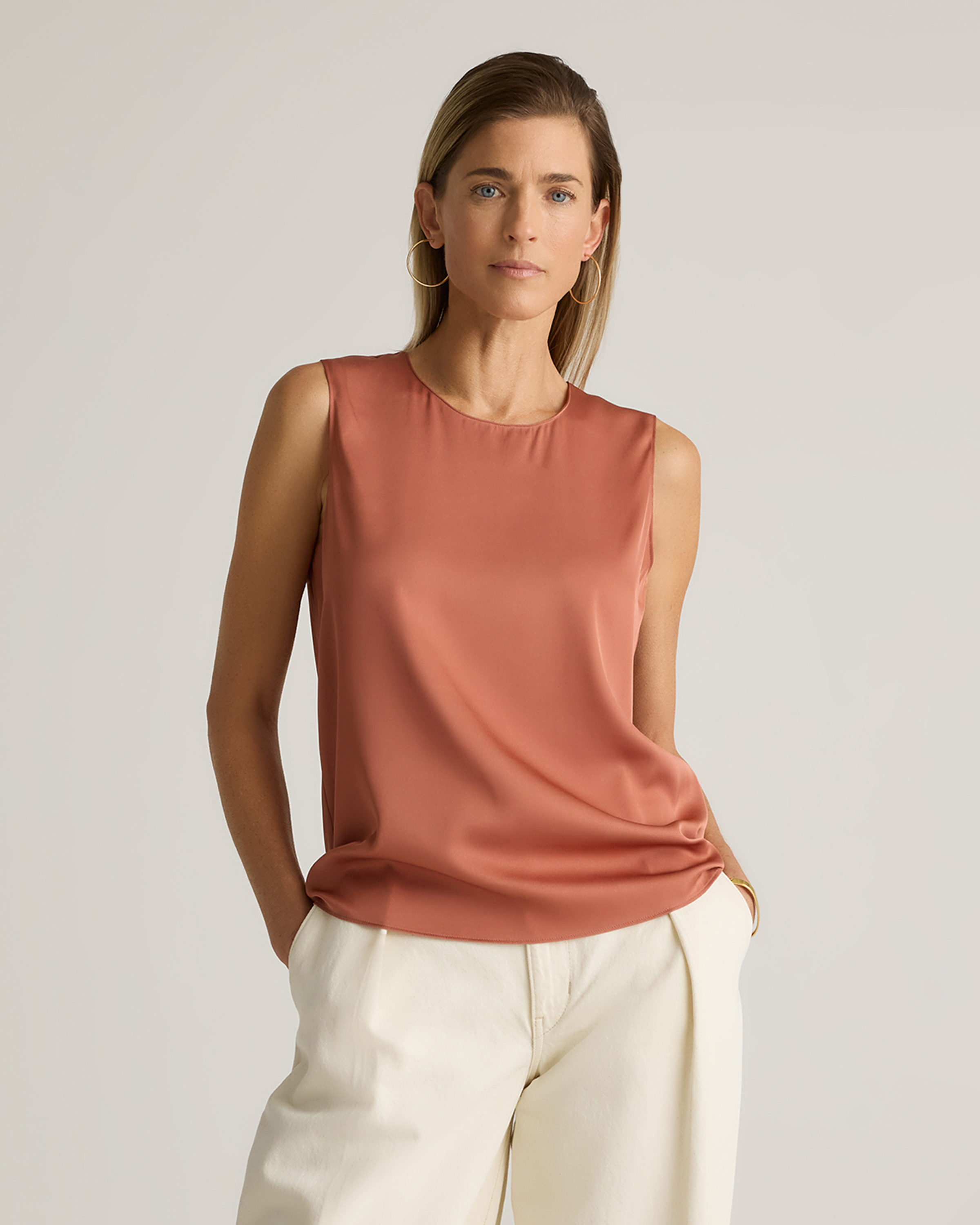 Washable Stretch Silk Shell Tank