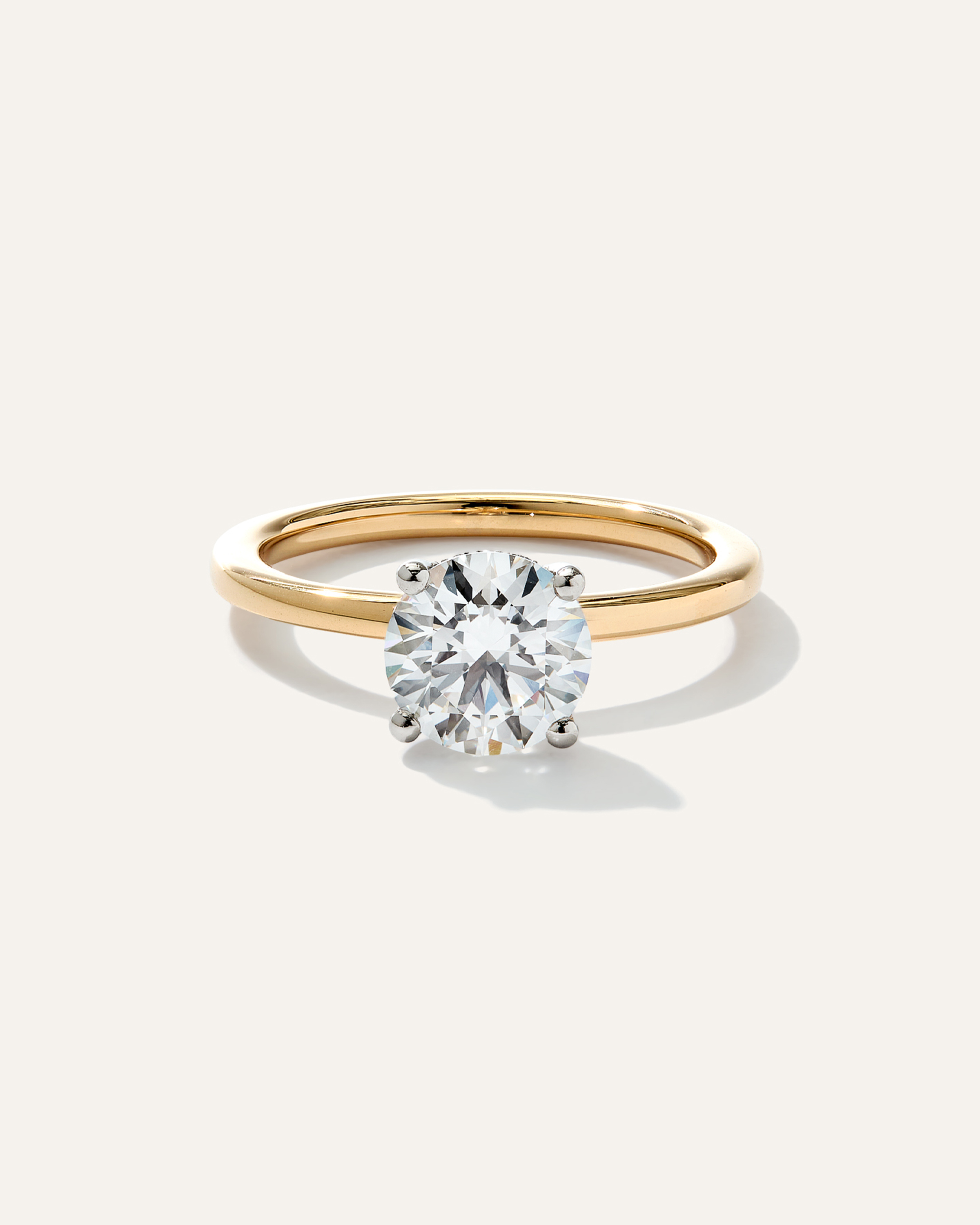 Lab Grown Diamond Round Petite Hidden Halo Engagement Ring