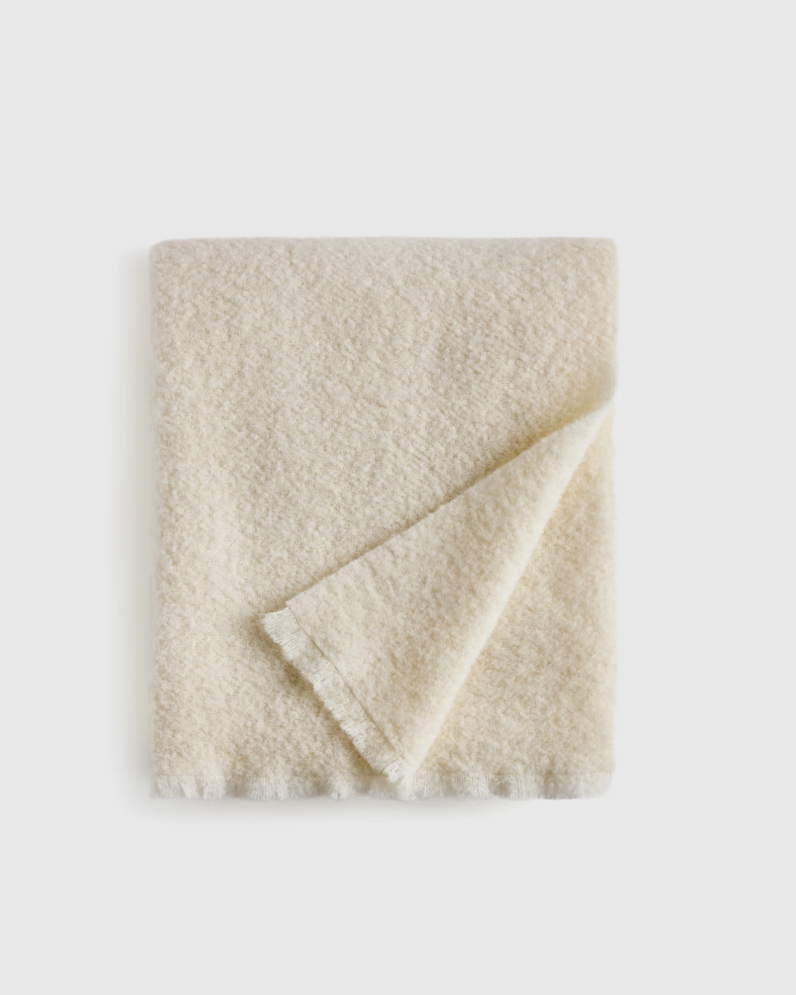 Alpaca Boucle Throw in Oatmeal