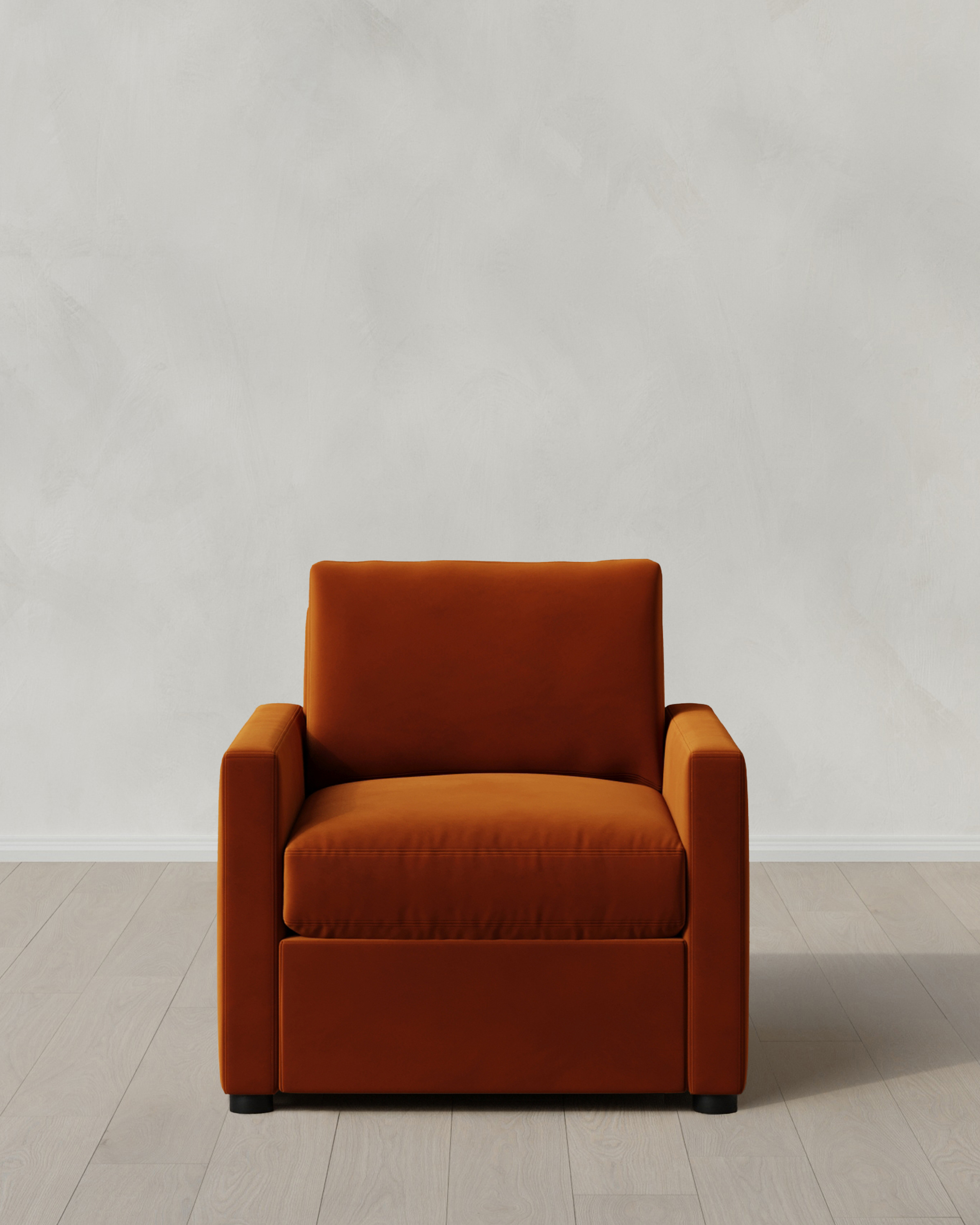 Brennan Performance Velvet Accent Chair in Rust