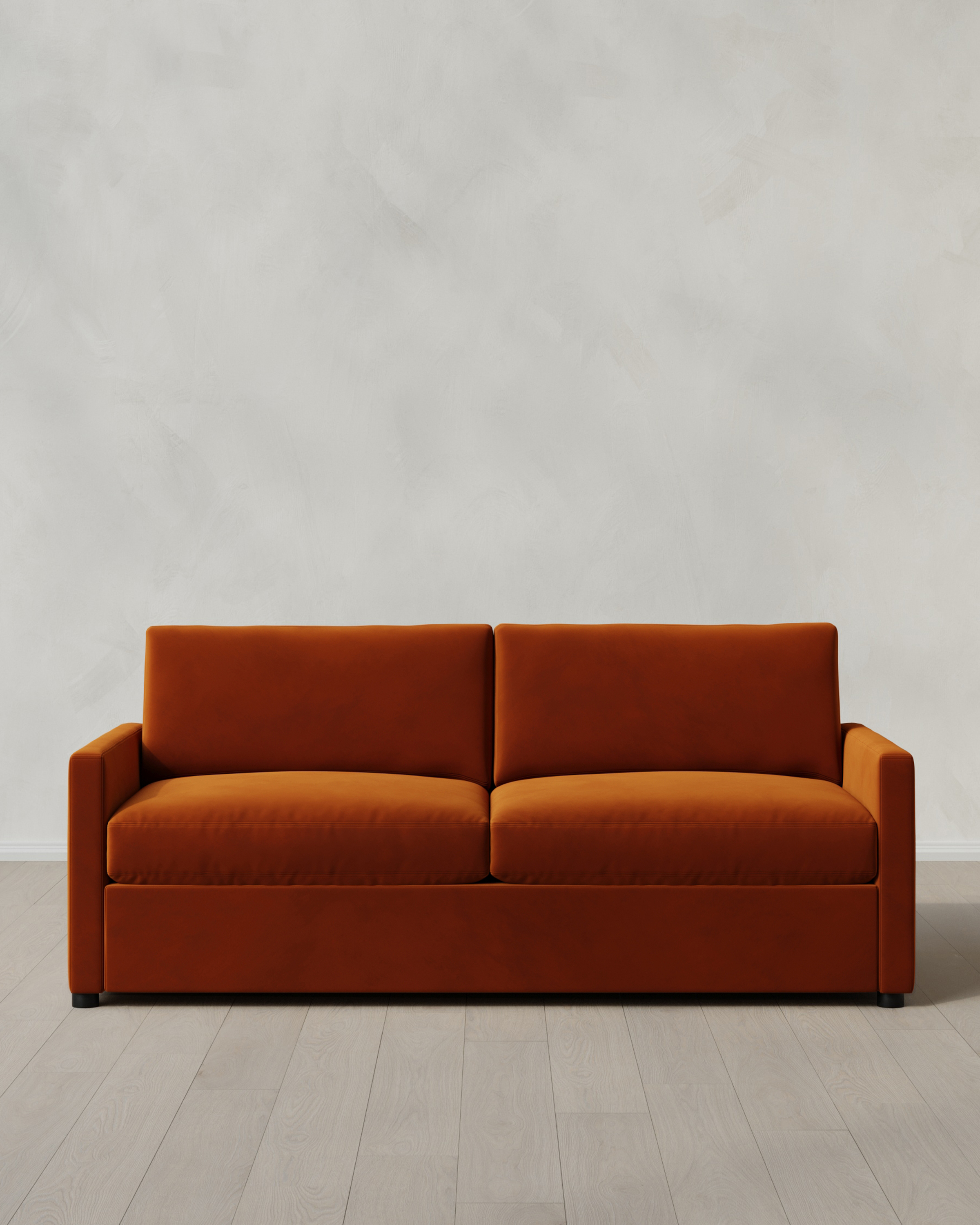Brennan Performance Velvet Sofa in Rust