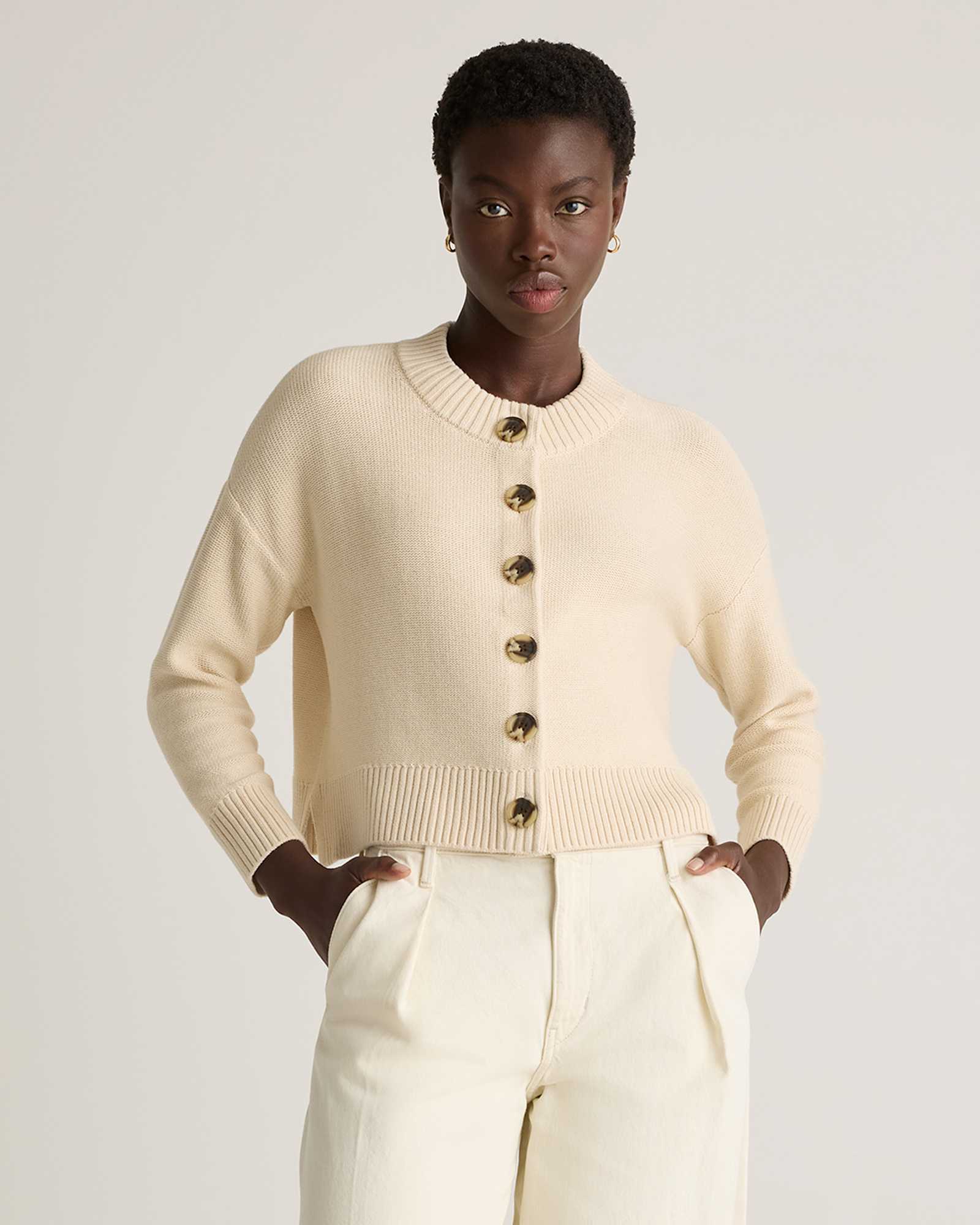 100% Organic Cotton Cropped Cardigan