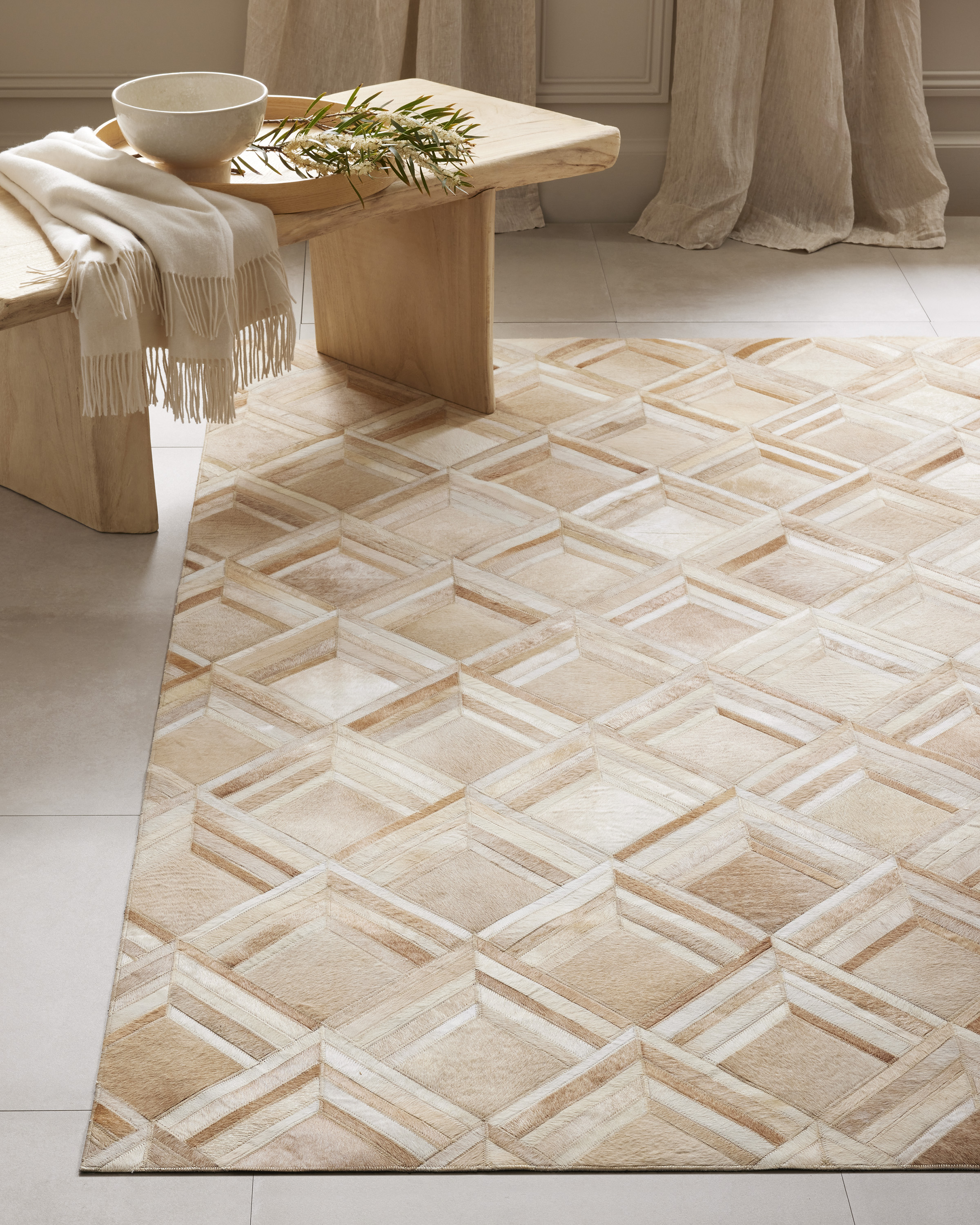 Blocks Hair on Hide Rug