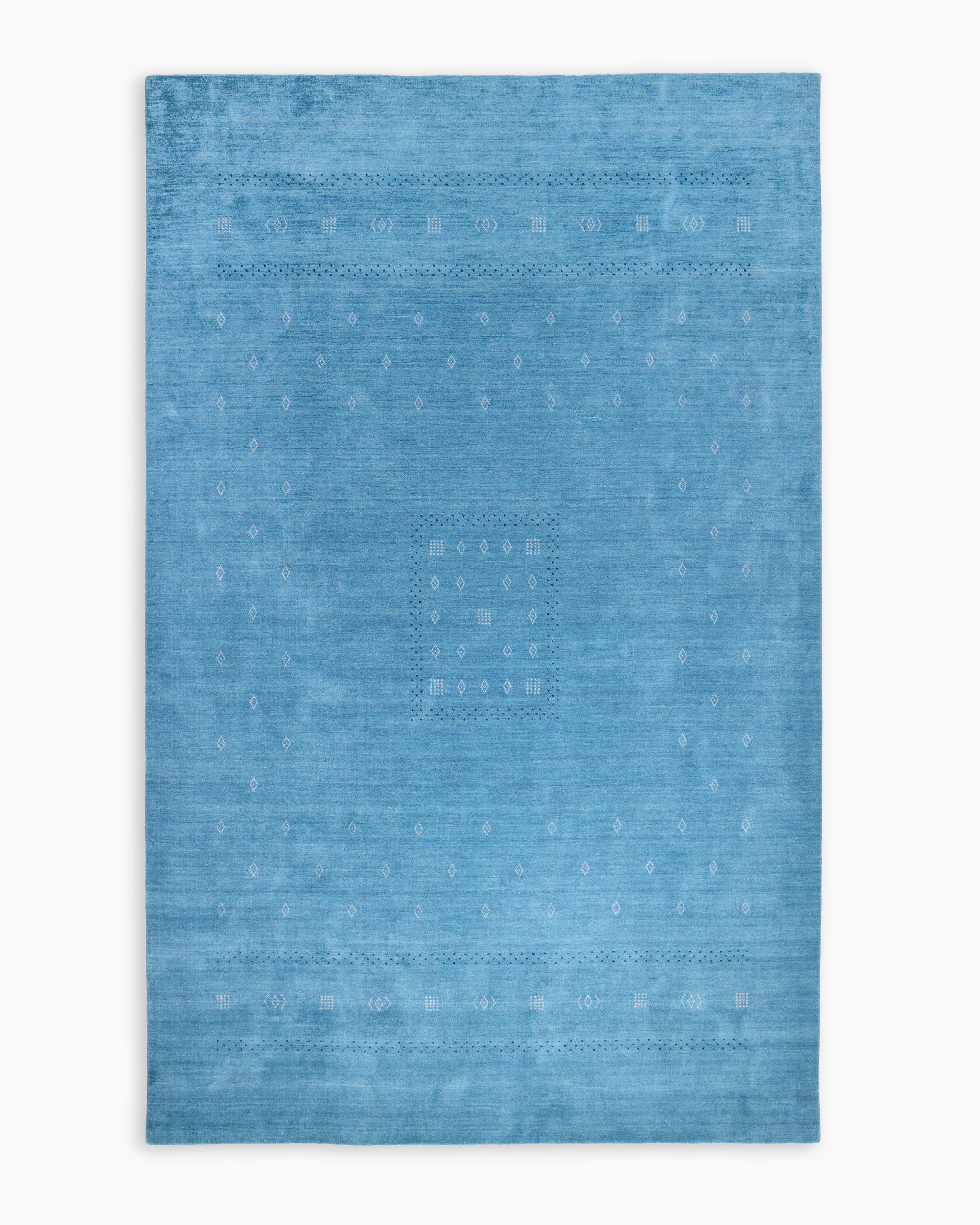 Dakota Hand-Loomed Wool Rug in Light Blue