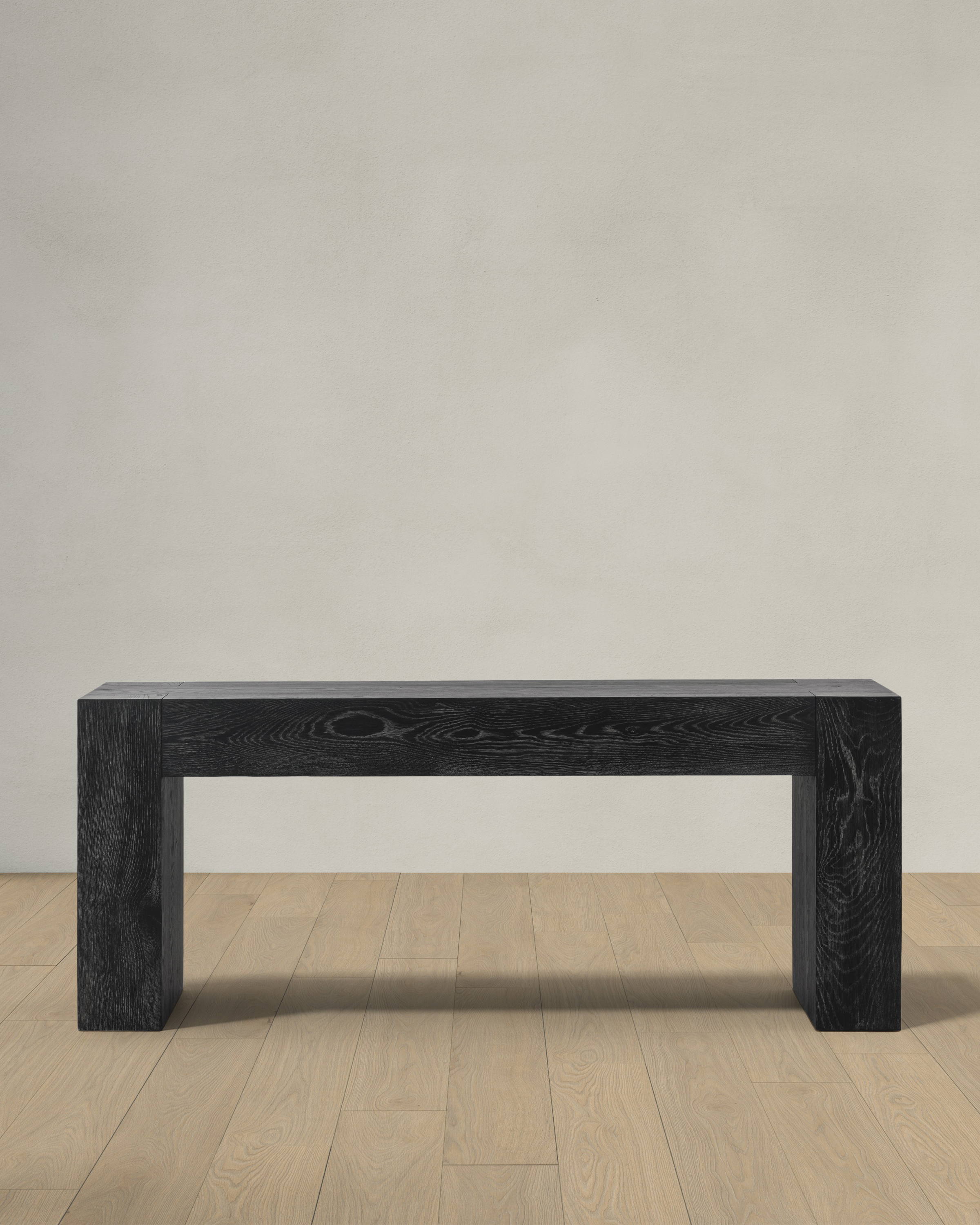 Reclaimed Oak Waterfall Console Table in Black