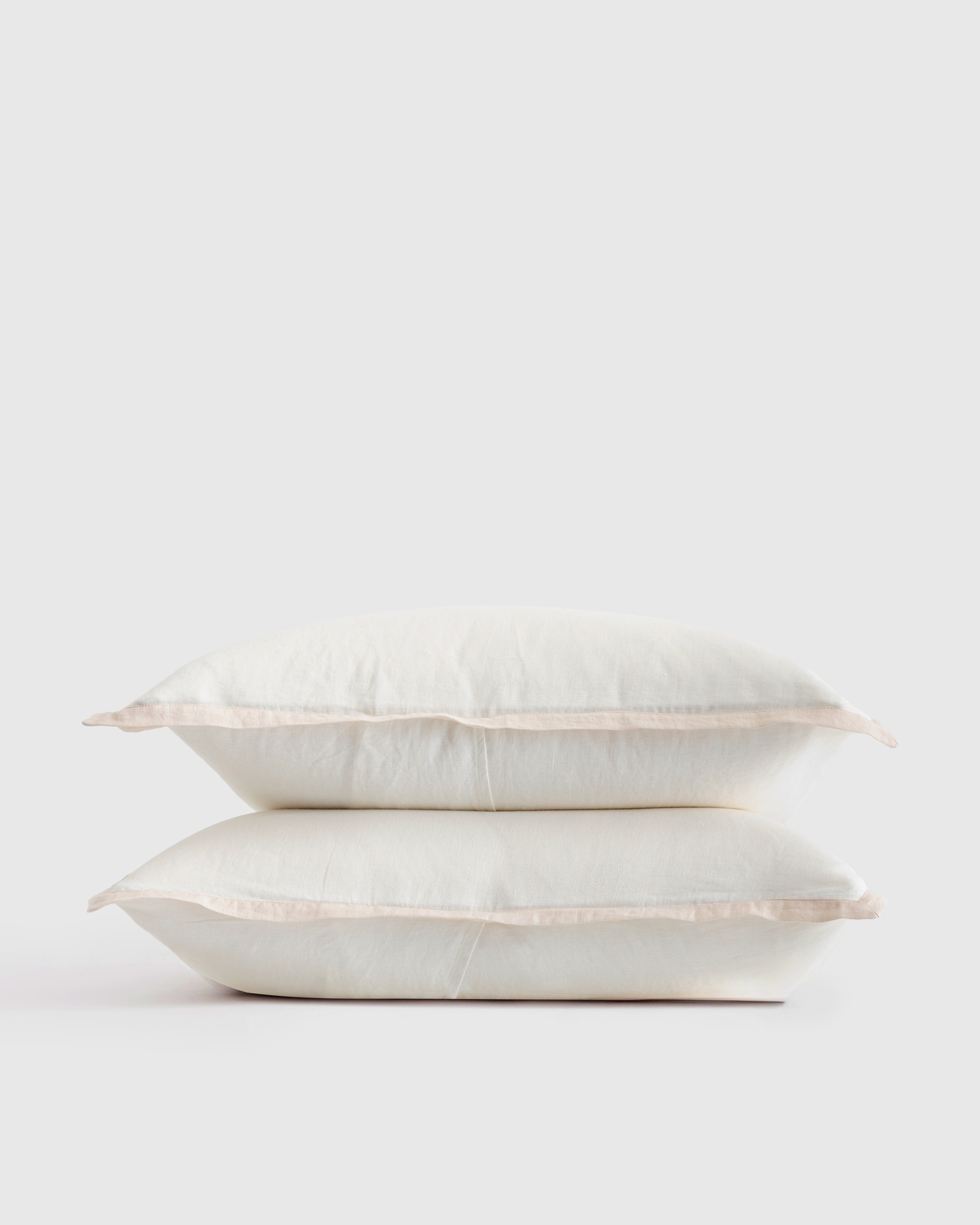 European Linen Contrast Flange Sham Set