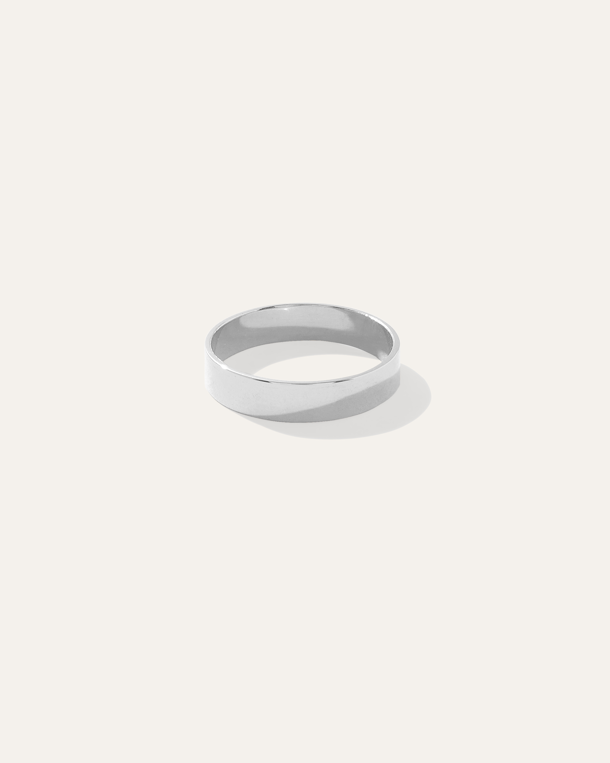 14K Gold 4MM Flat Edge Band