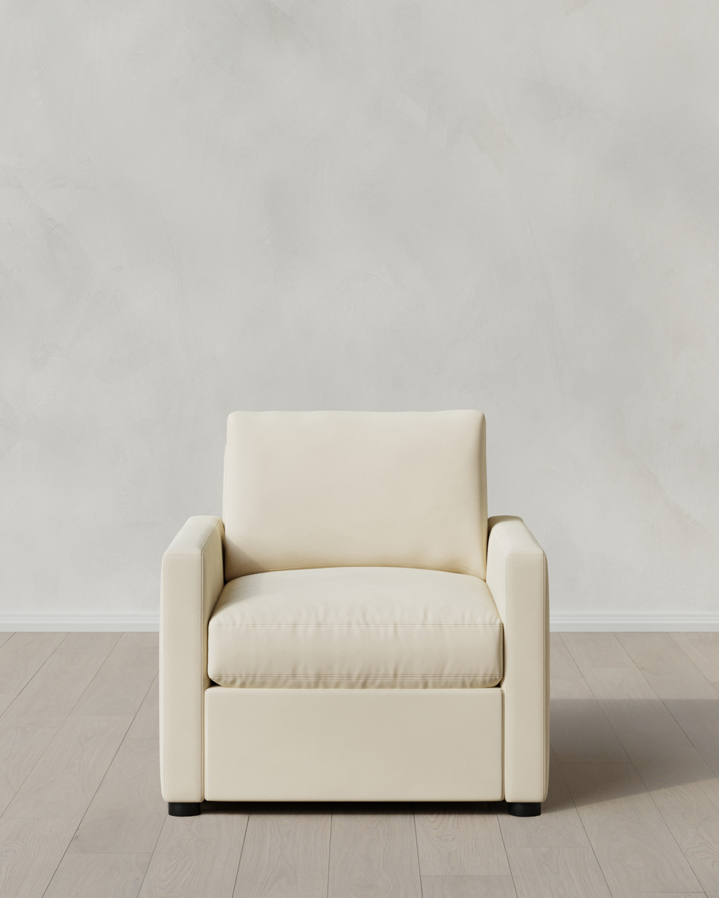 Brennan Performance Velvet Accent Chair in Ivory