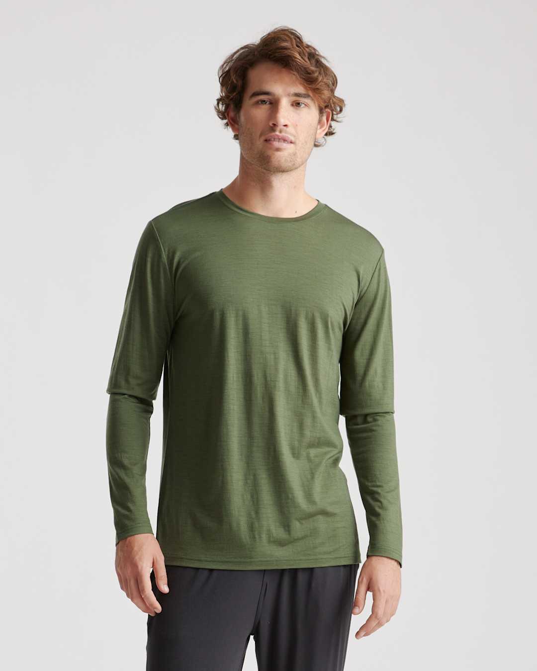 Merino Wool Base Layer Mens Long Sleeve
