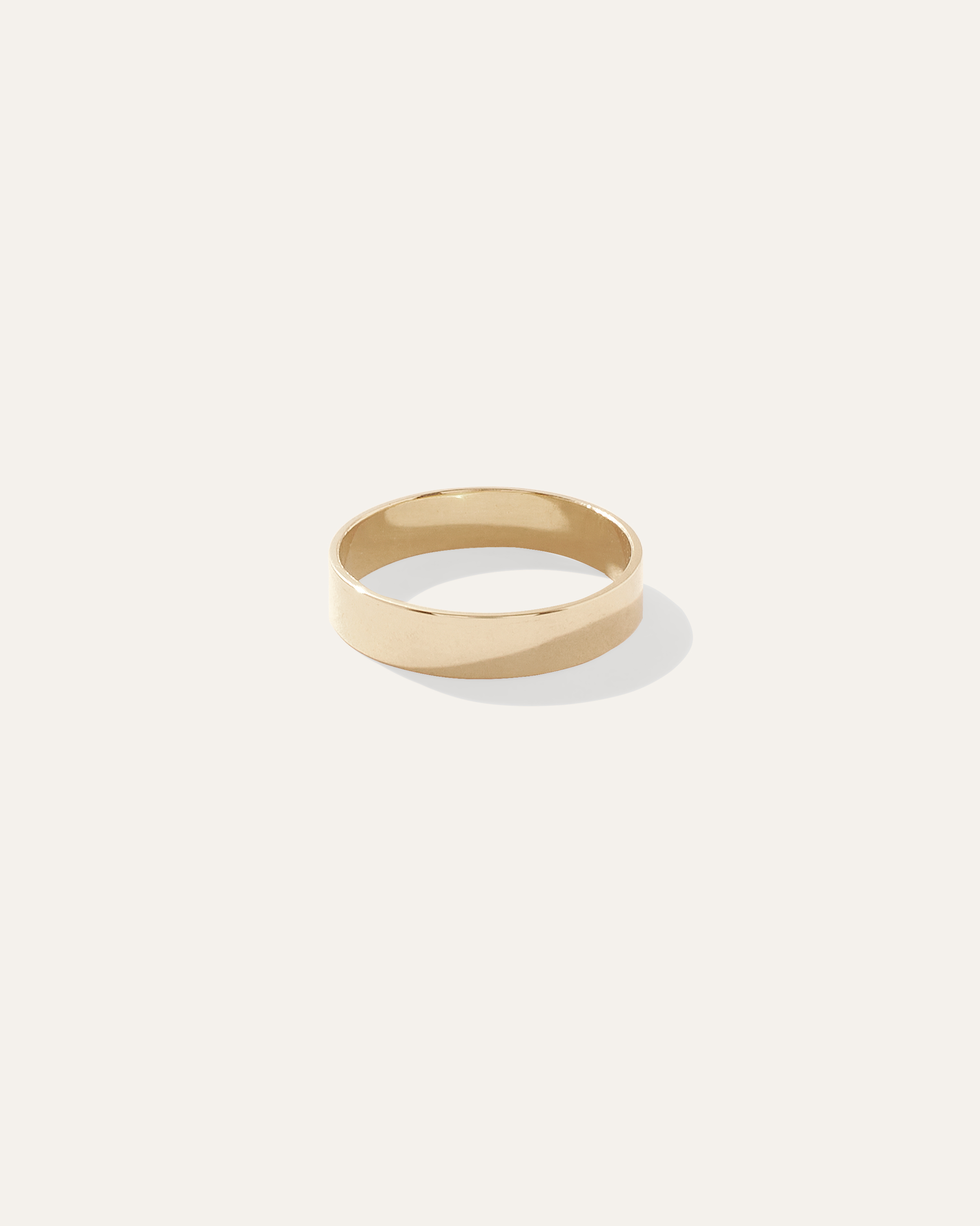 14K Gold 4MM Flat Edge Band