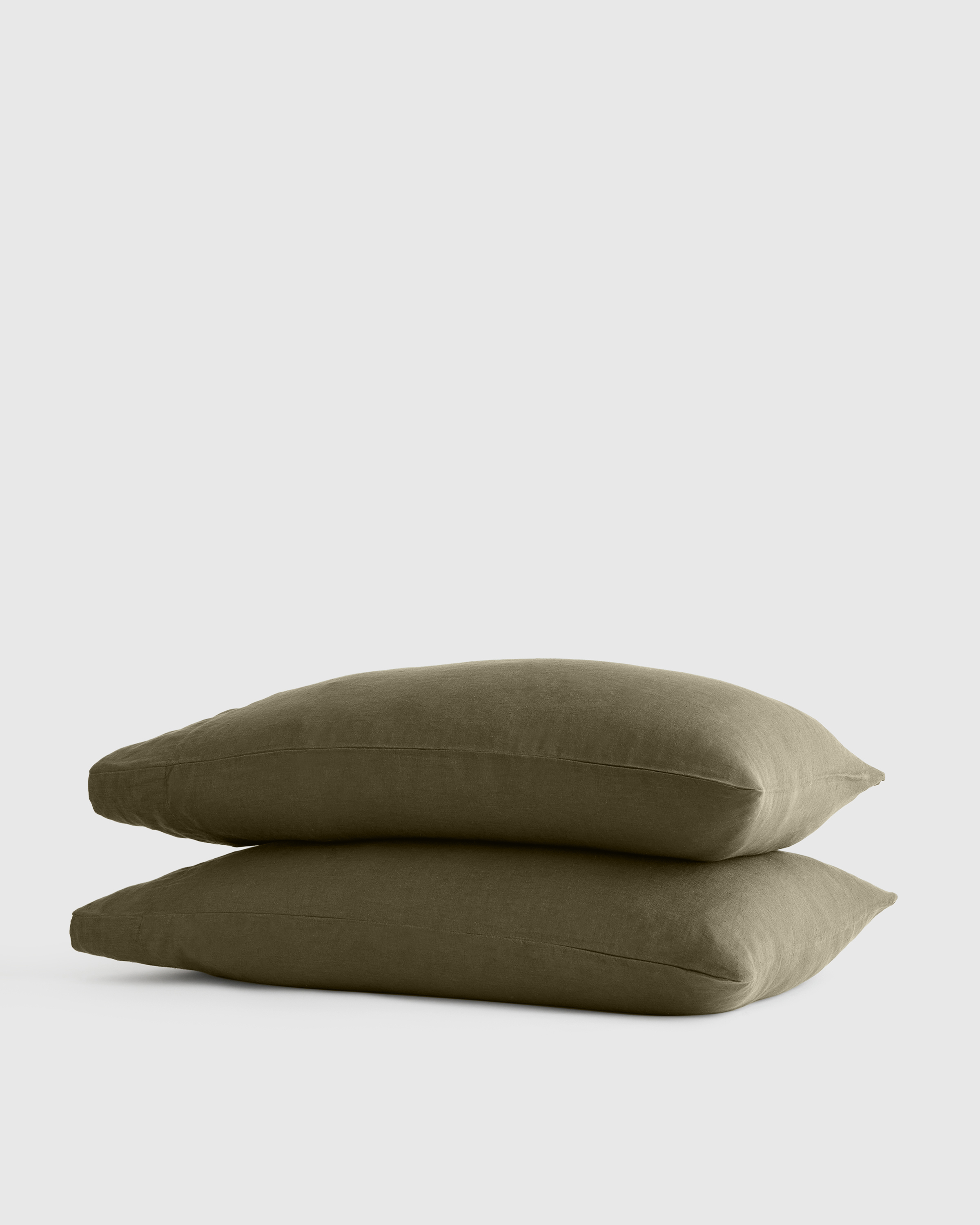 European Linen Pillowcase Set in Dusty Olive