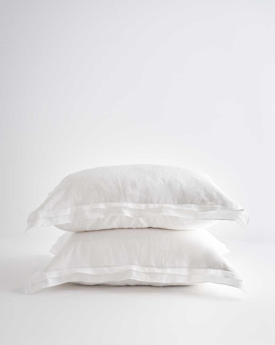 European Linen Double Flange Sham Set