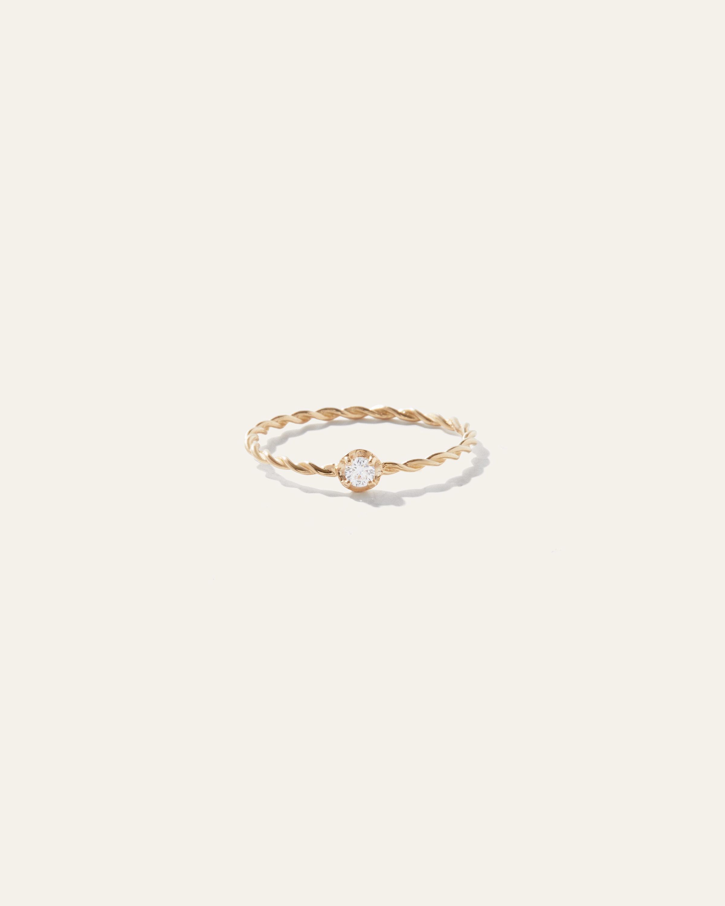 14K Gold Solo Diamond Twist Ring