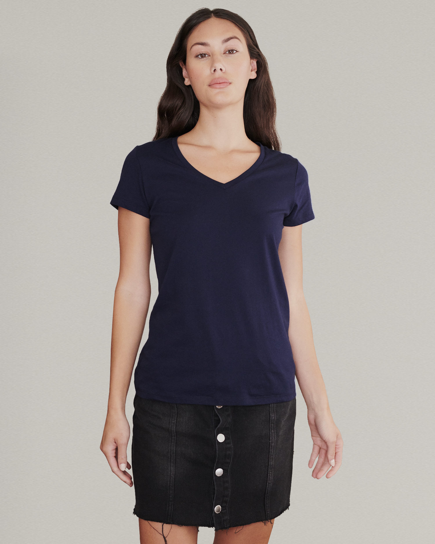 Cotton Modal V Neck Tee